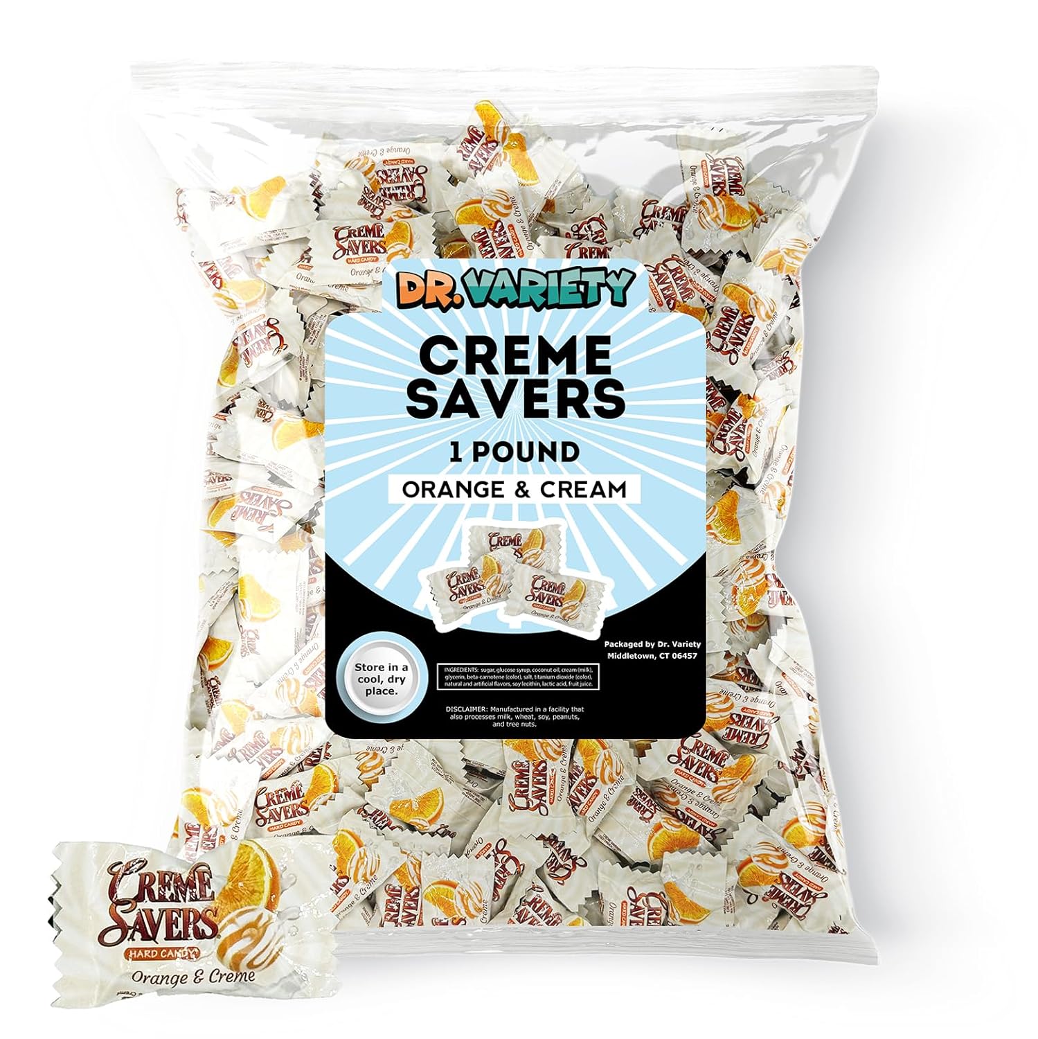 Amazon.com : Creme Saver Orange Bulk (1 Pound) - Orange and Creme Hard ...