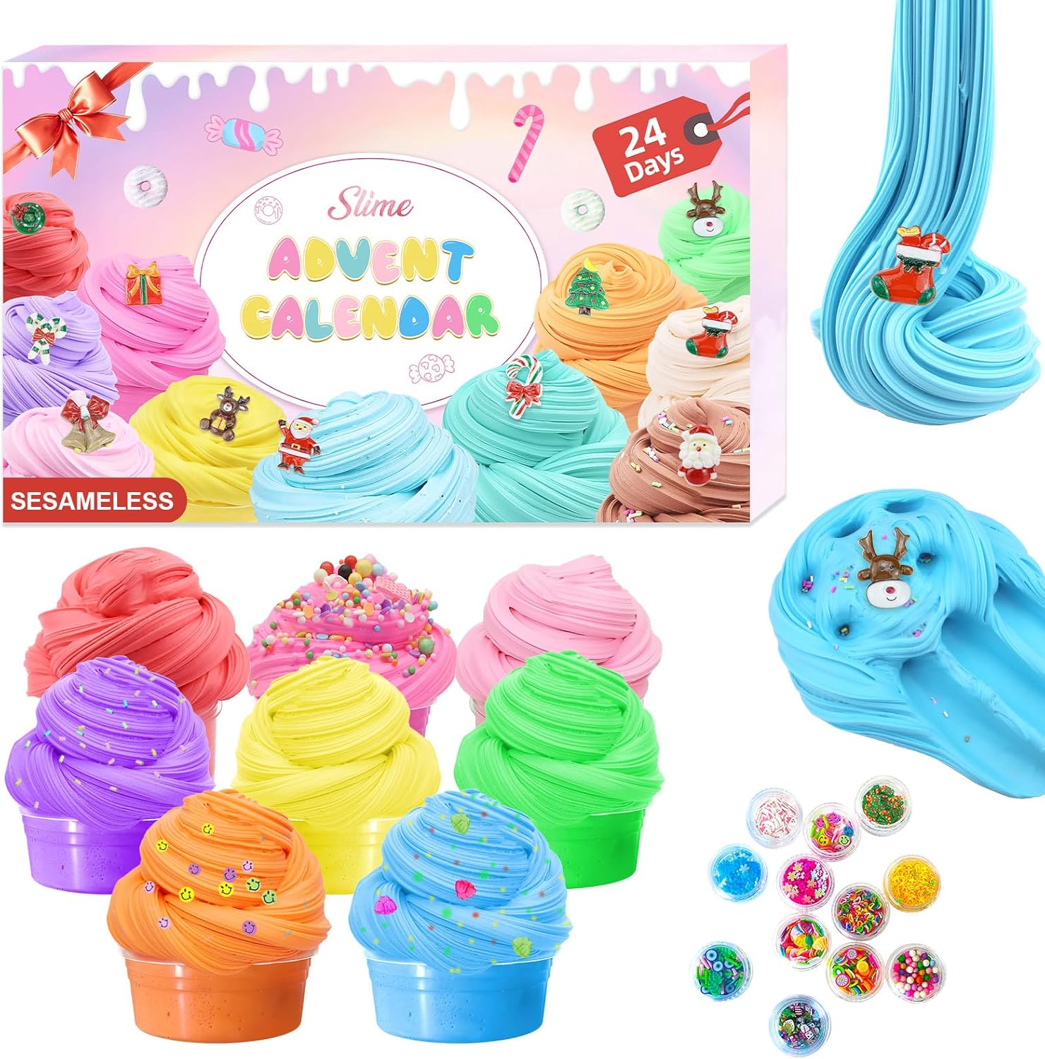 SESAMELESS Slime Advent Calendar 2024, Christmas Slime Advent Calendar ...