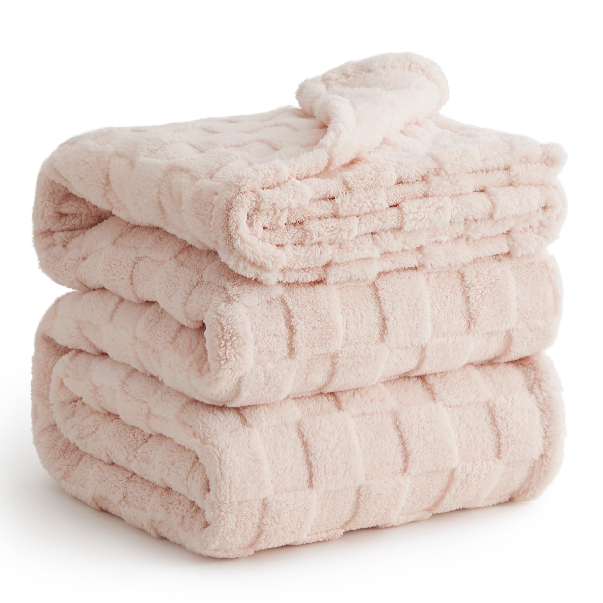 Amazon.com: Bedsure Light Pink Fleece Blanket for Couch - Super Soft ...