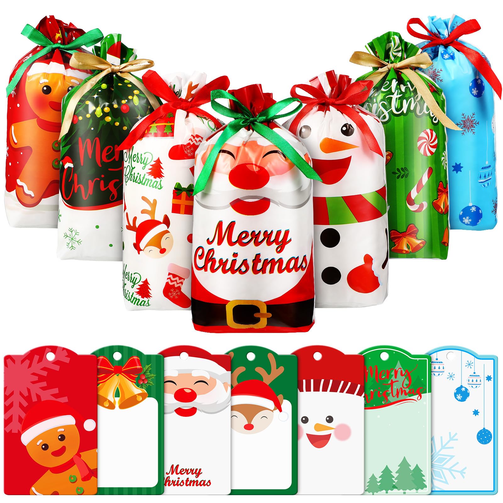 Amazon.com: 56Pcs Christmas Candy Bag Christmas Treat Bags Candy ...