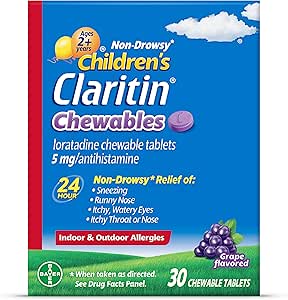Amazon.com: Children's Claritin Chewables 24 Hour Allergy Relief, Non ...