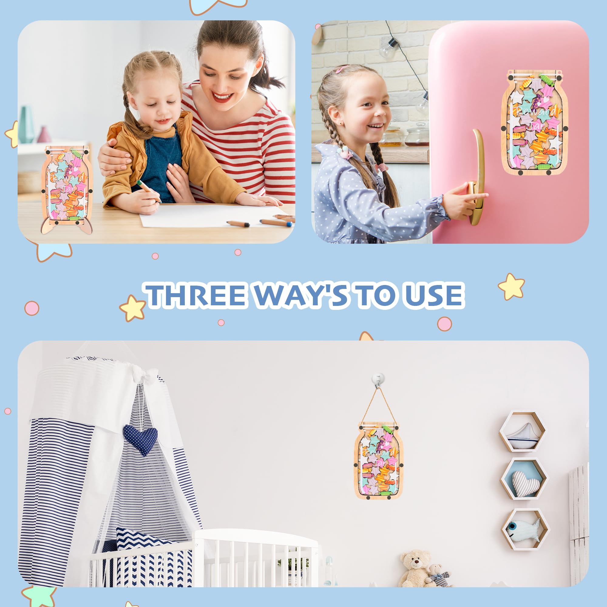 Wooden Star Reward Jar Personalized Reward Jar For Kids - Magnetic ...