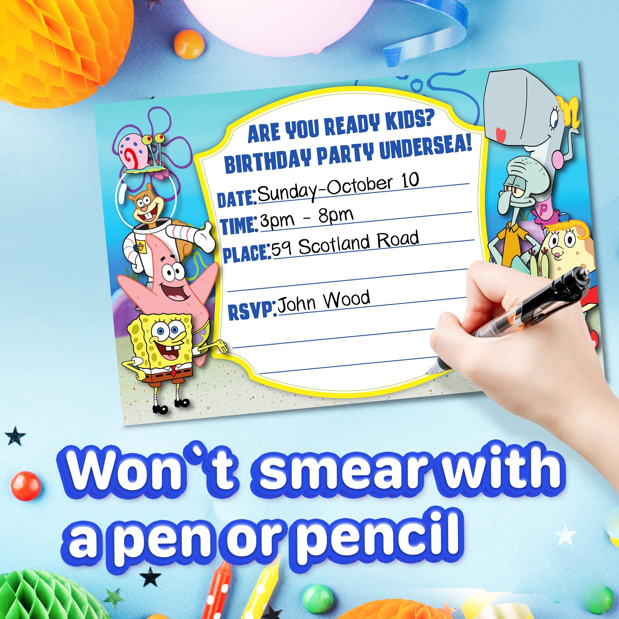 Spongebob Birthday Invitations Templates