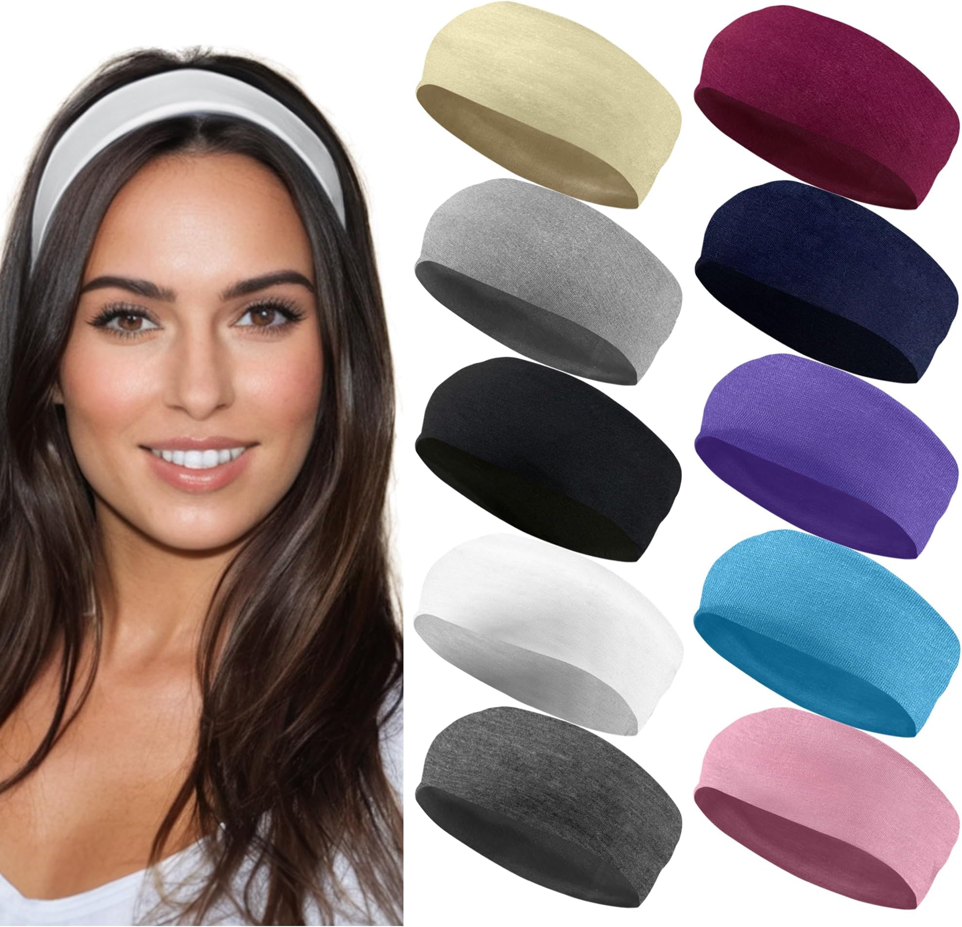Amazon.com : TERSE Hair Bands for Women's Hair Thin Cloth Headbands for ...