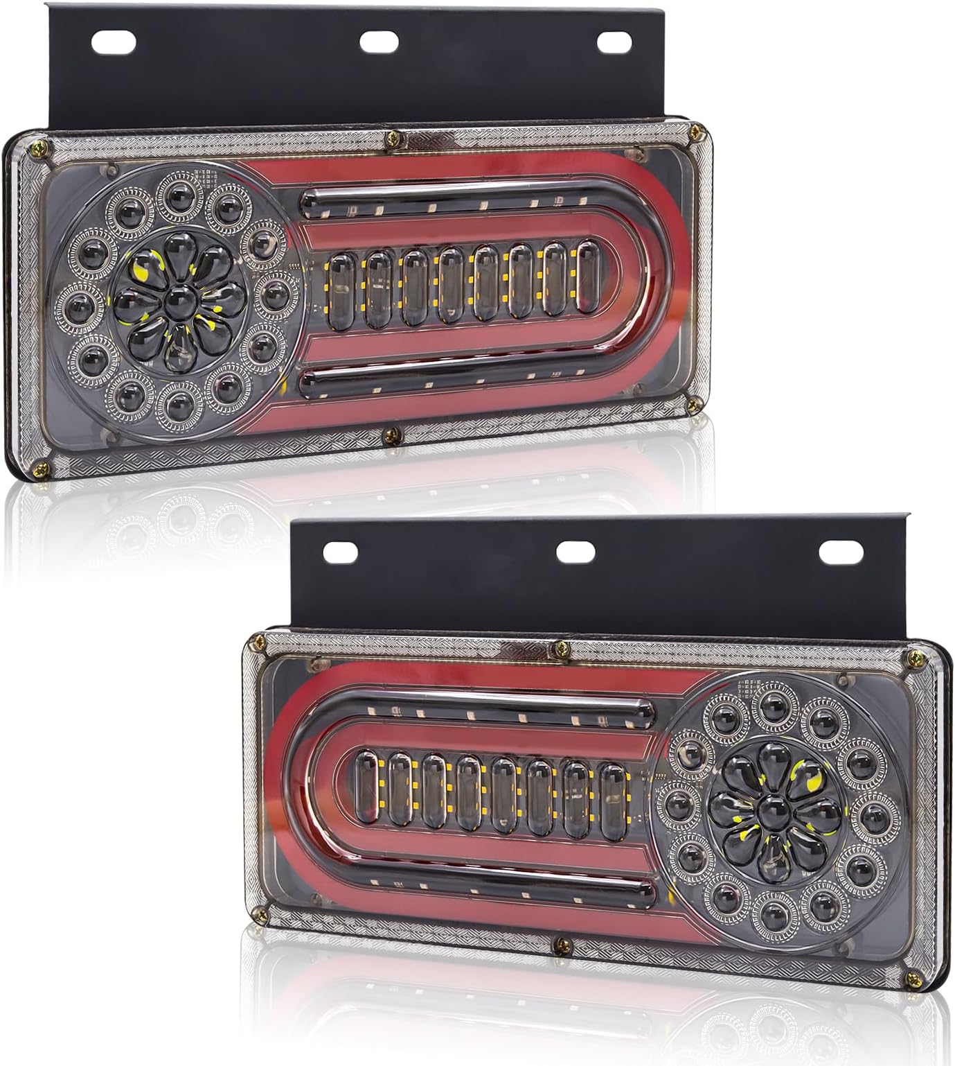 Amazon.com: PIT66 2pcs 4 Inch Round 12 LED Reverse Backup Tail Lights ...