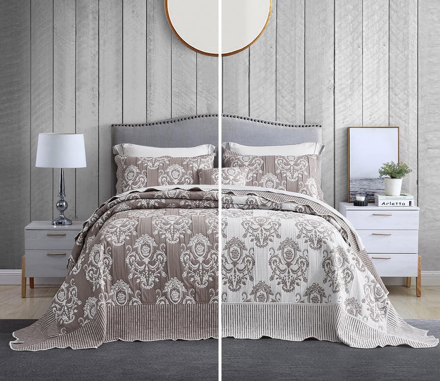 Amazon.com: chiinvent Oversized King Bedspreads 120x120 Extra Wide ...