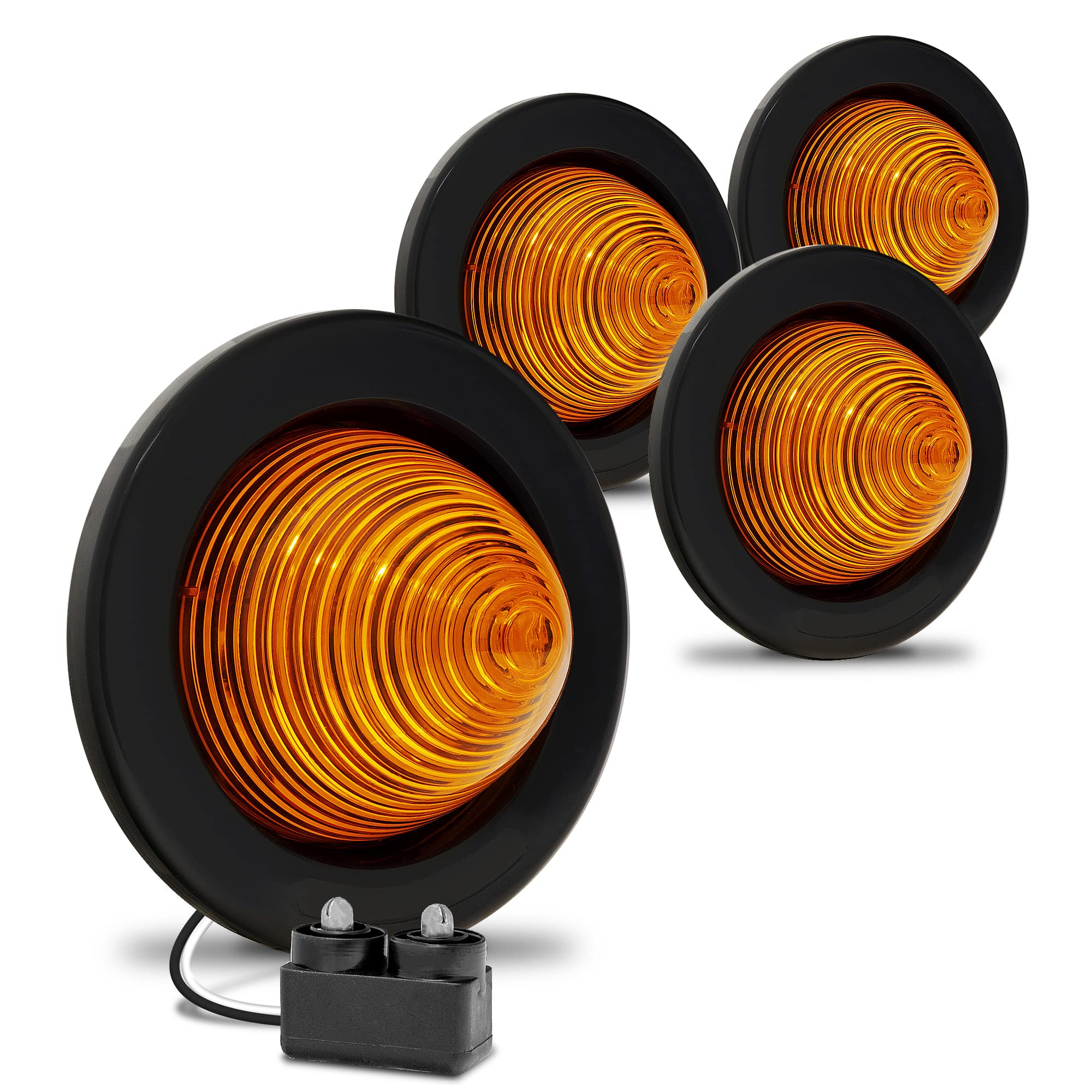Amazon.com: TRUE MODS 4pc 2.5" Round Amber Beehive LED Boat Trailer ...