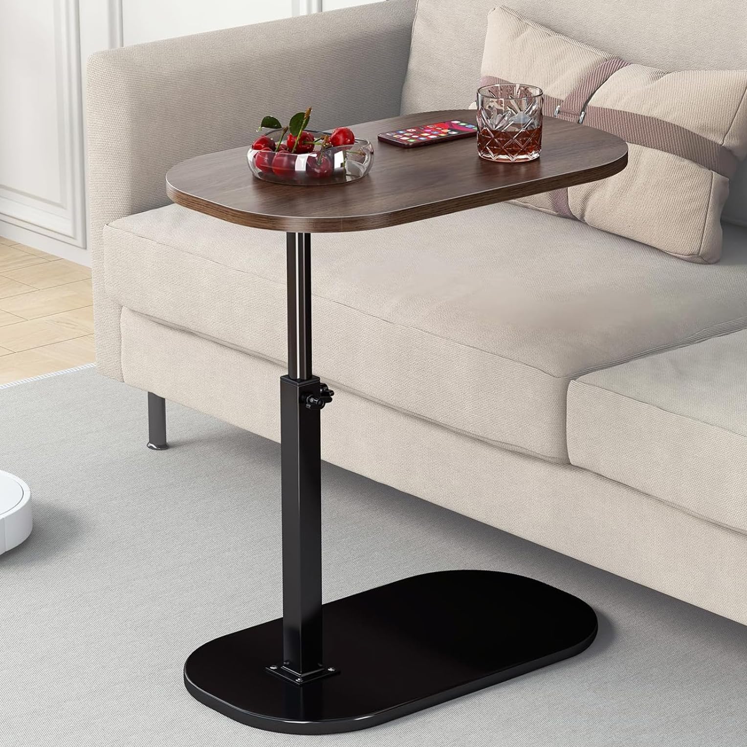 Amazon.com: YFGNOEMI C Shaped End Table, Adjustable Height Couch Side Table, Horizontal 360 ...