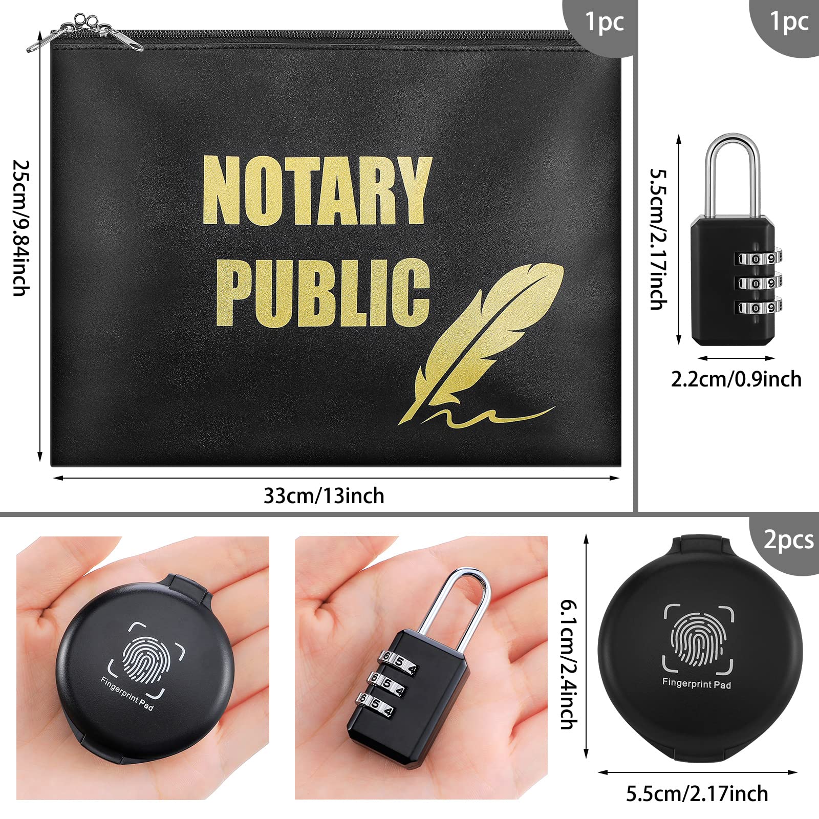 Snapklik.com : Notary Bag And Lock Fingerprint Ink Pad Kit Black ...