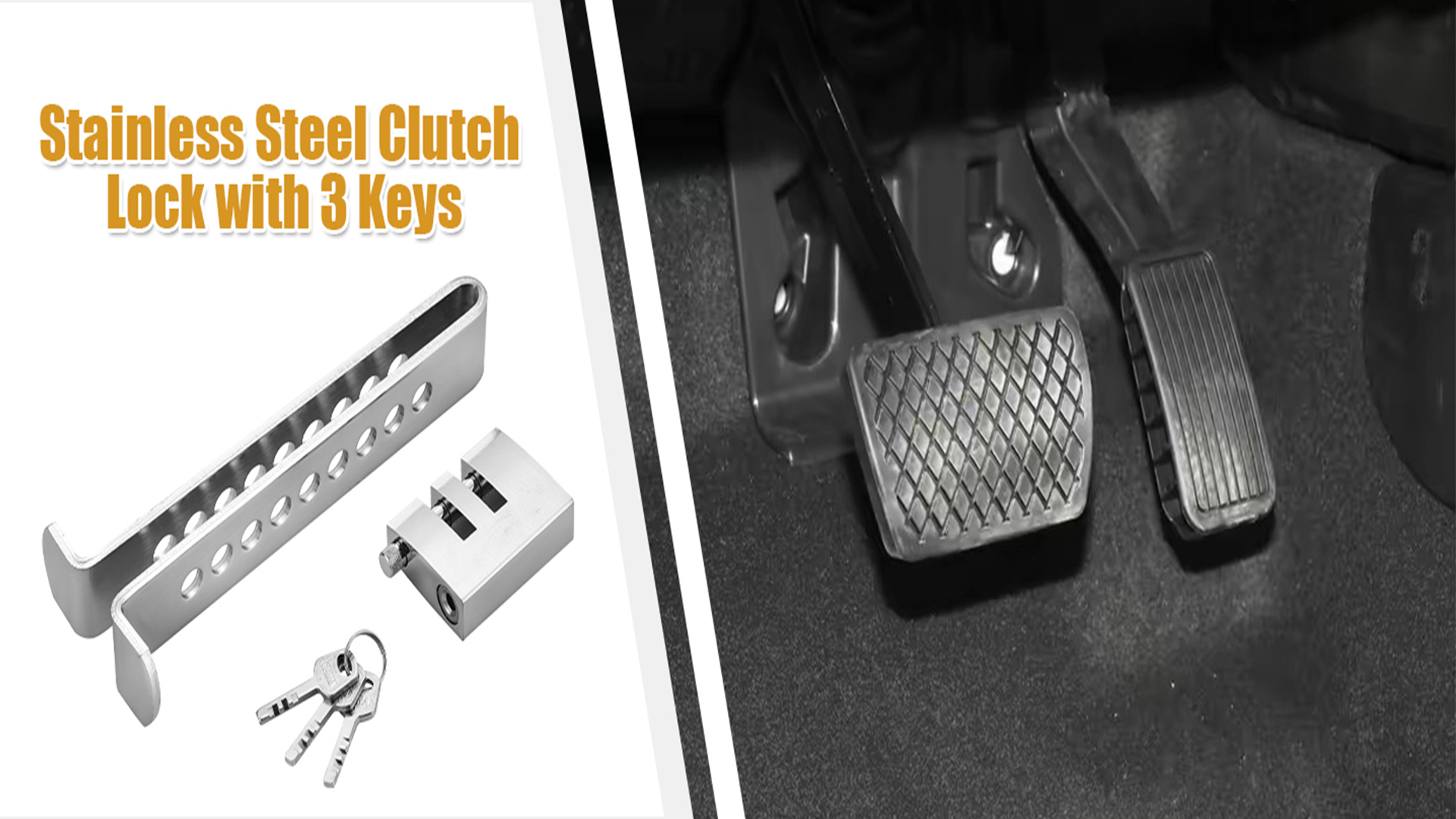 FLK Tech Anti-Theft Clutch Safety 9 Holes Brake Pedal Lock