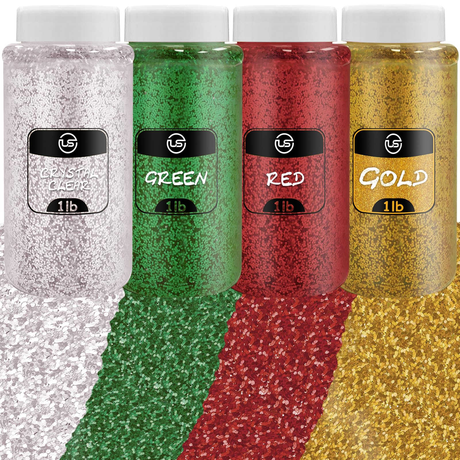 Amazon.com: Christmas Glitter - 4 Count Bulk Glitter - 1 LB EA Glitter ...