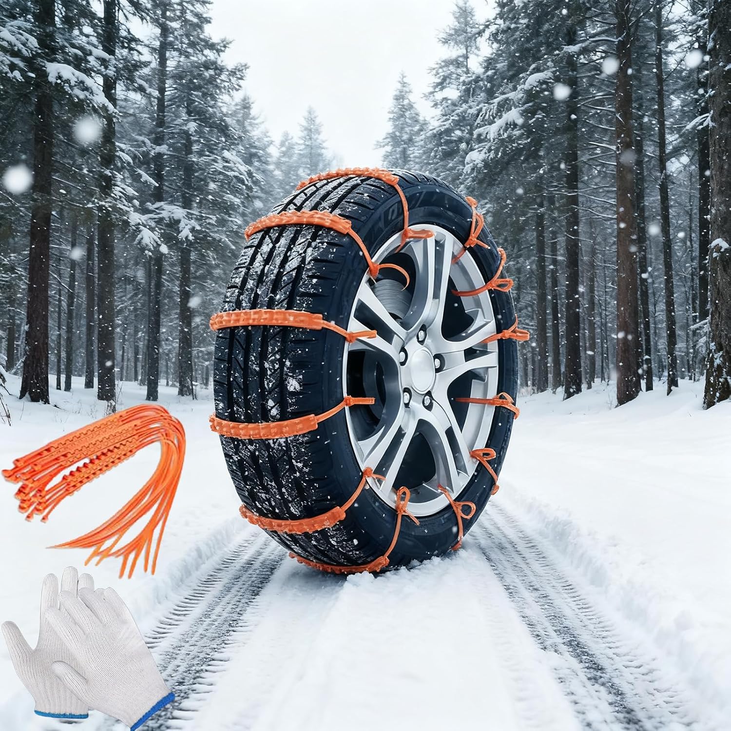 Amazon.com: Universal Reusable Anti-Skid Nylon Tire Chains - Tire Snow ...