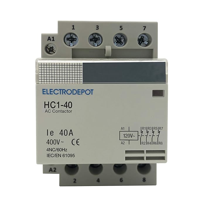 Buy 40 Amp 4 Pole NC Normally Closed Lighting Contactor IEC 120V Coil ...