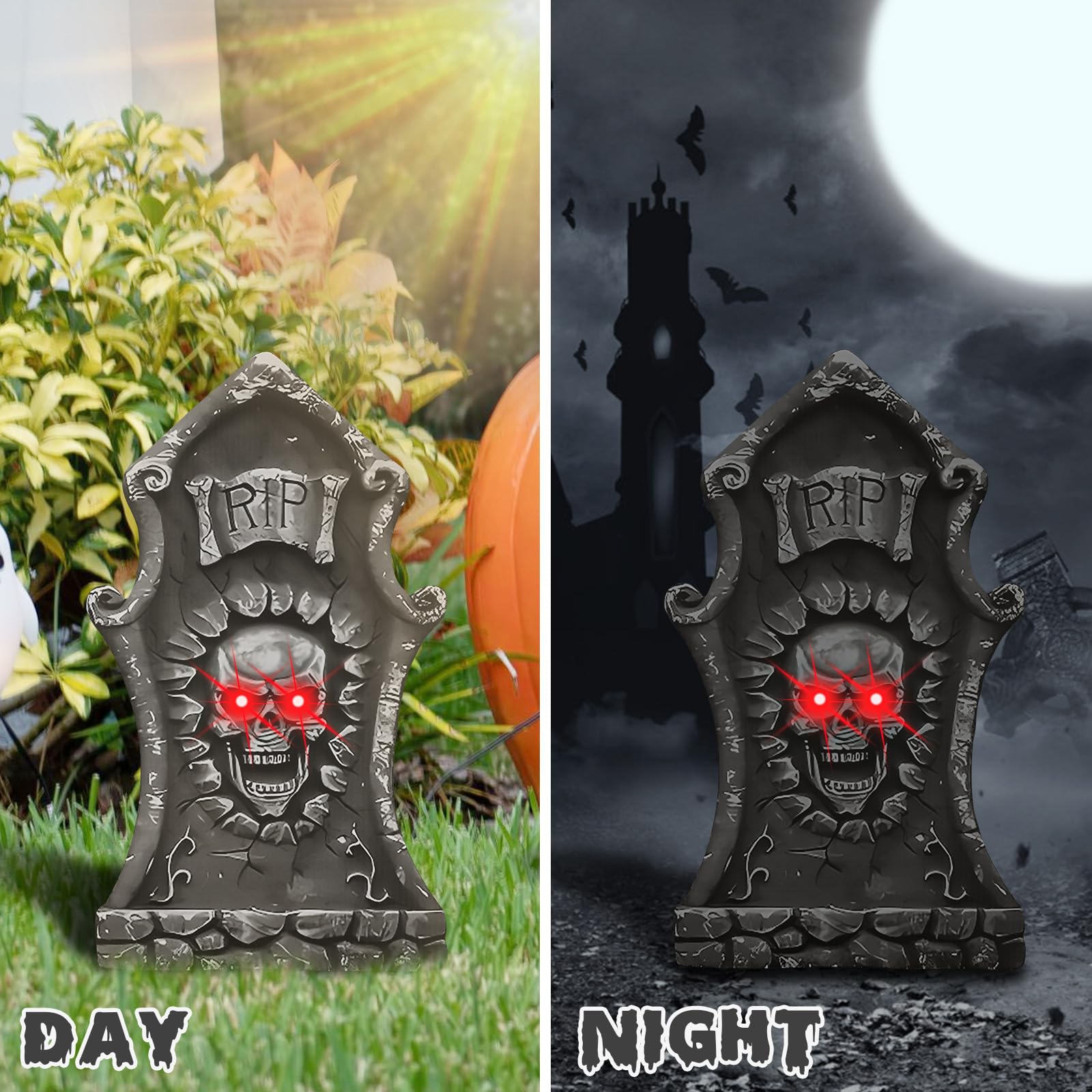 Snapklik.com : JUOIFIP 5 Pack Halloween Tombstone Graveyard Decor ...