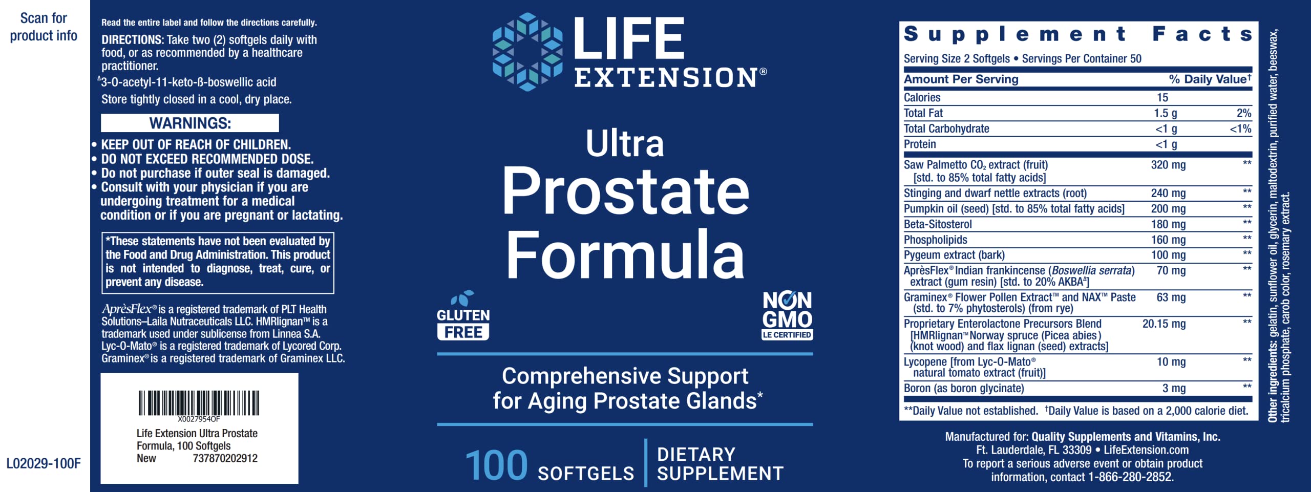 Snapklik.com : Life Extension Ultra Prostate Formula, 100 Softgels