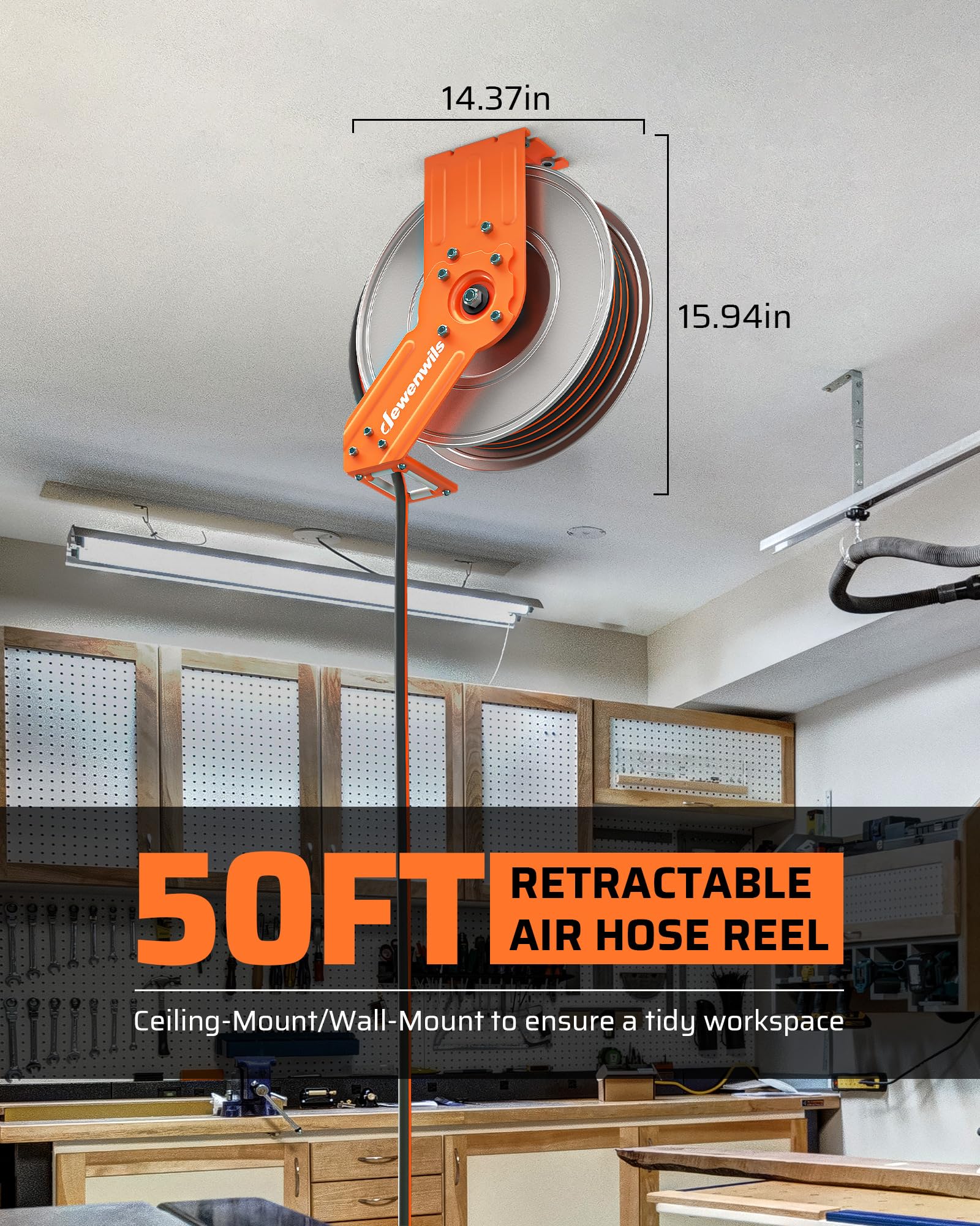 Garage Overhead Retractable Air With Light Oaks Aura Meraz 31 In.