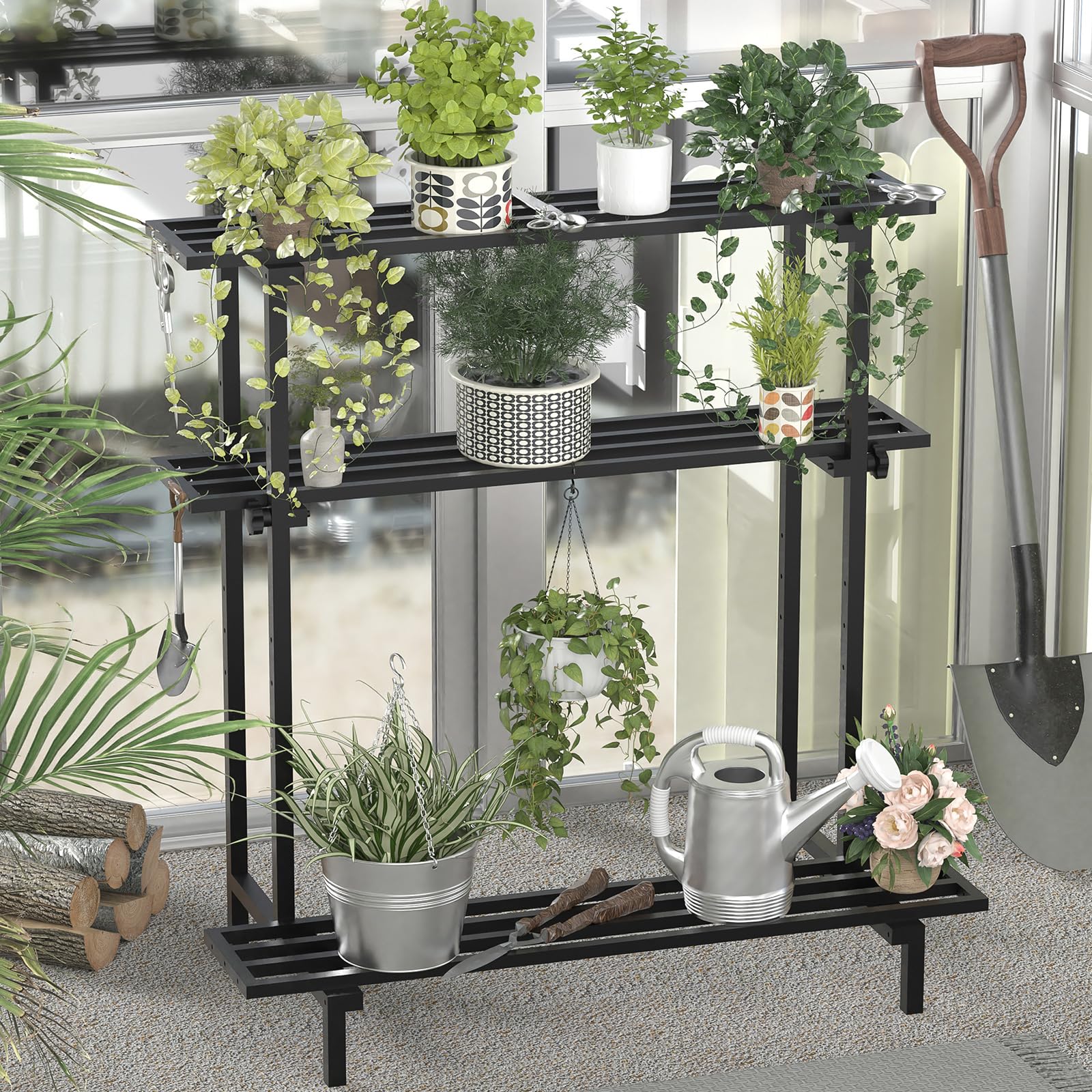 PAKASEPT 3 Tier Plant Stand - Heavy Duty Plant Holder, Metal Sturdy ...