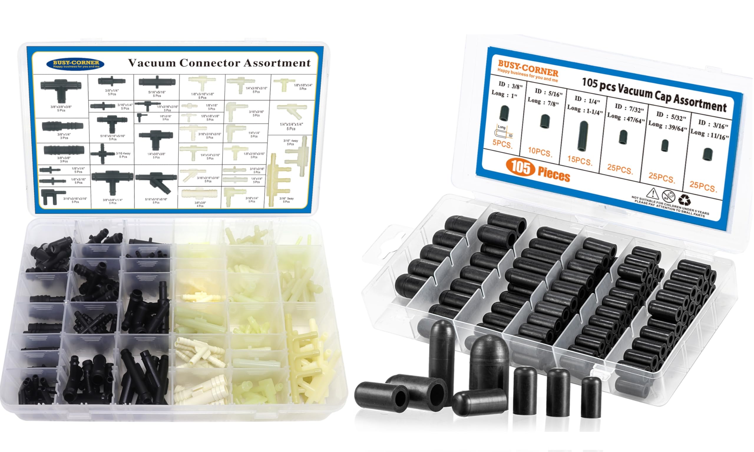Amazon.com: 105 PCS Vacuum Cap Assortment Kit, 165 PCS Automotive ...