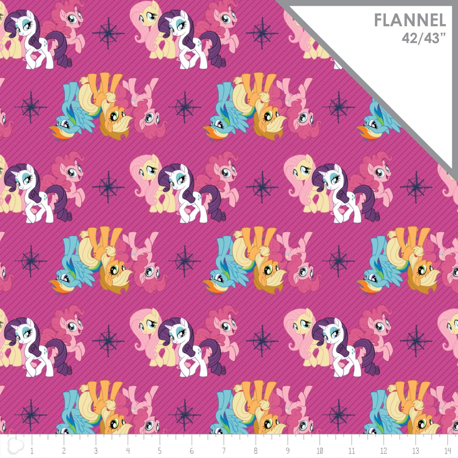 Amazon.com: My Little Pony MLP Friends in Magenta Flannel Fabric by The ...