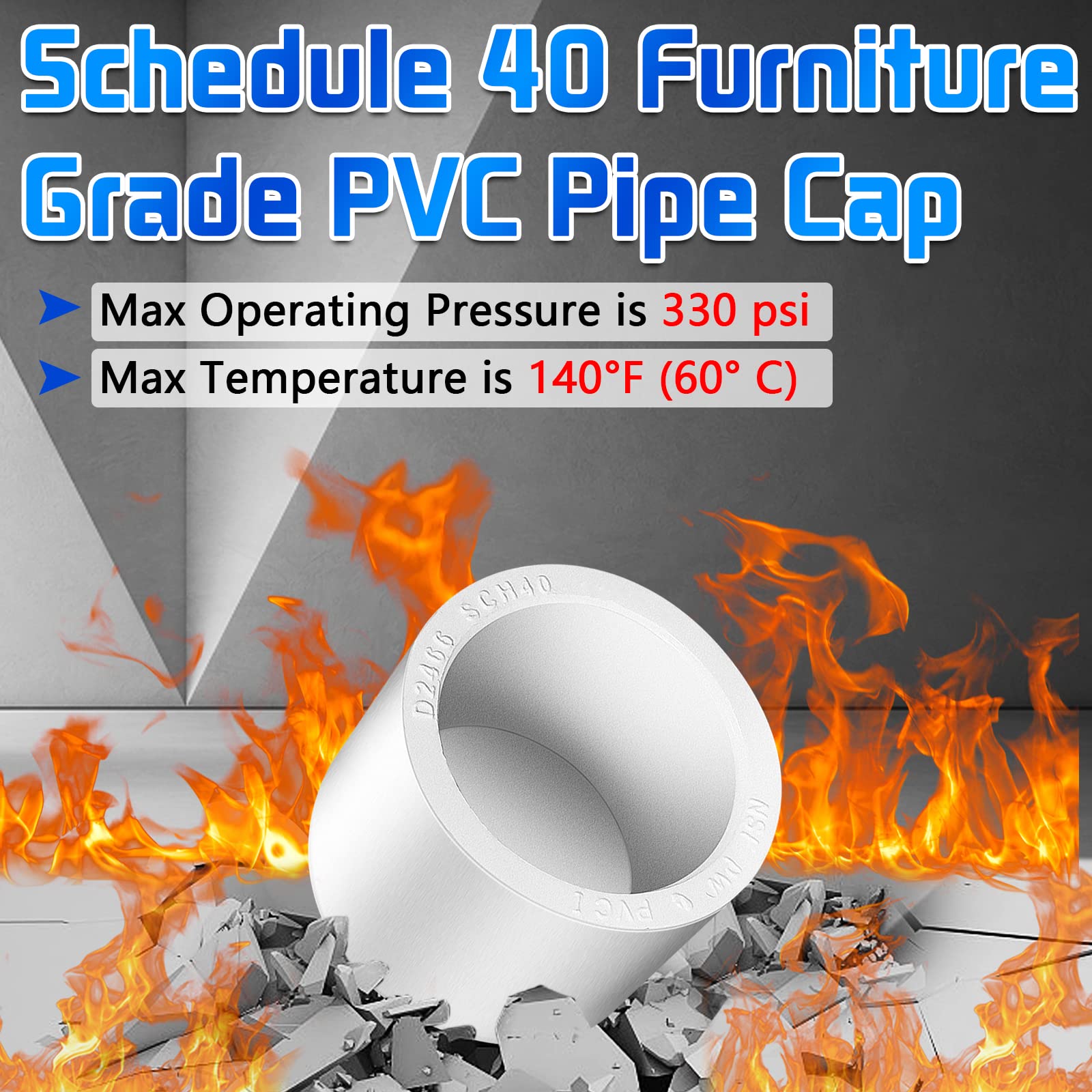 Snapklik.com : 6inch White PVC Pipe End Cap Plug, 1Pc PVC Pipe Plug ...