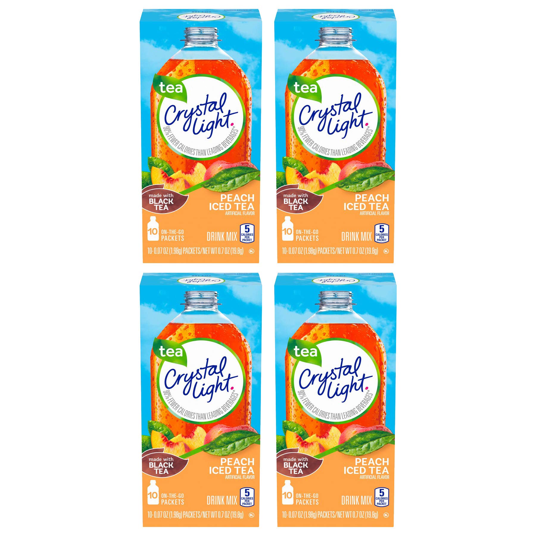 Amazon.com : Crystal Light On The Go Peach Tea, 10-Count Boxes (Pack of 4) : Powdered Fruit ...