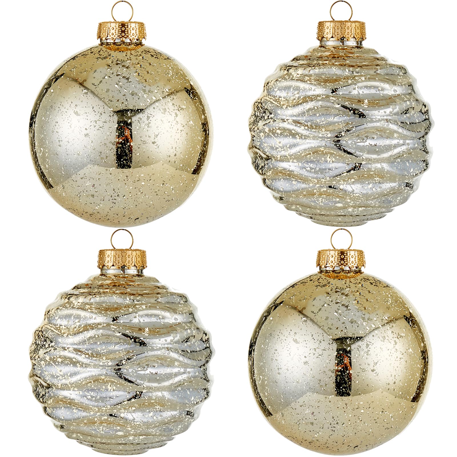 Amazon.com: Large Christmas Ball Ornaments 4-inch, Gold Oversized ...