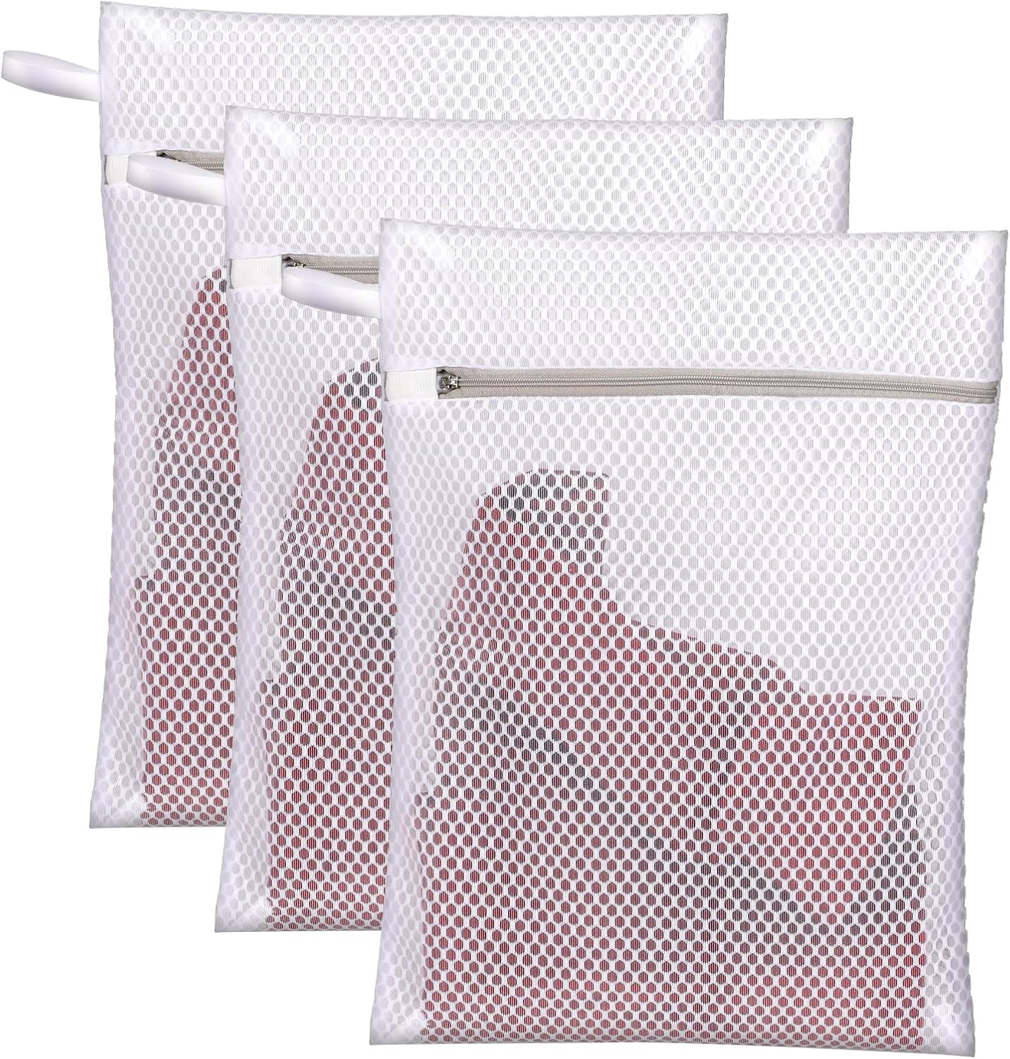 KALIONE 3 x Honeycomb Lingerie Bags with Hanging Loop,Mesh Laundry Wash ...