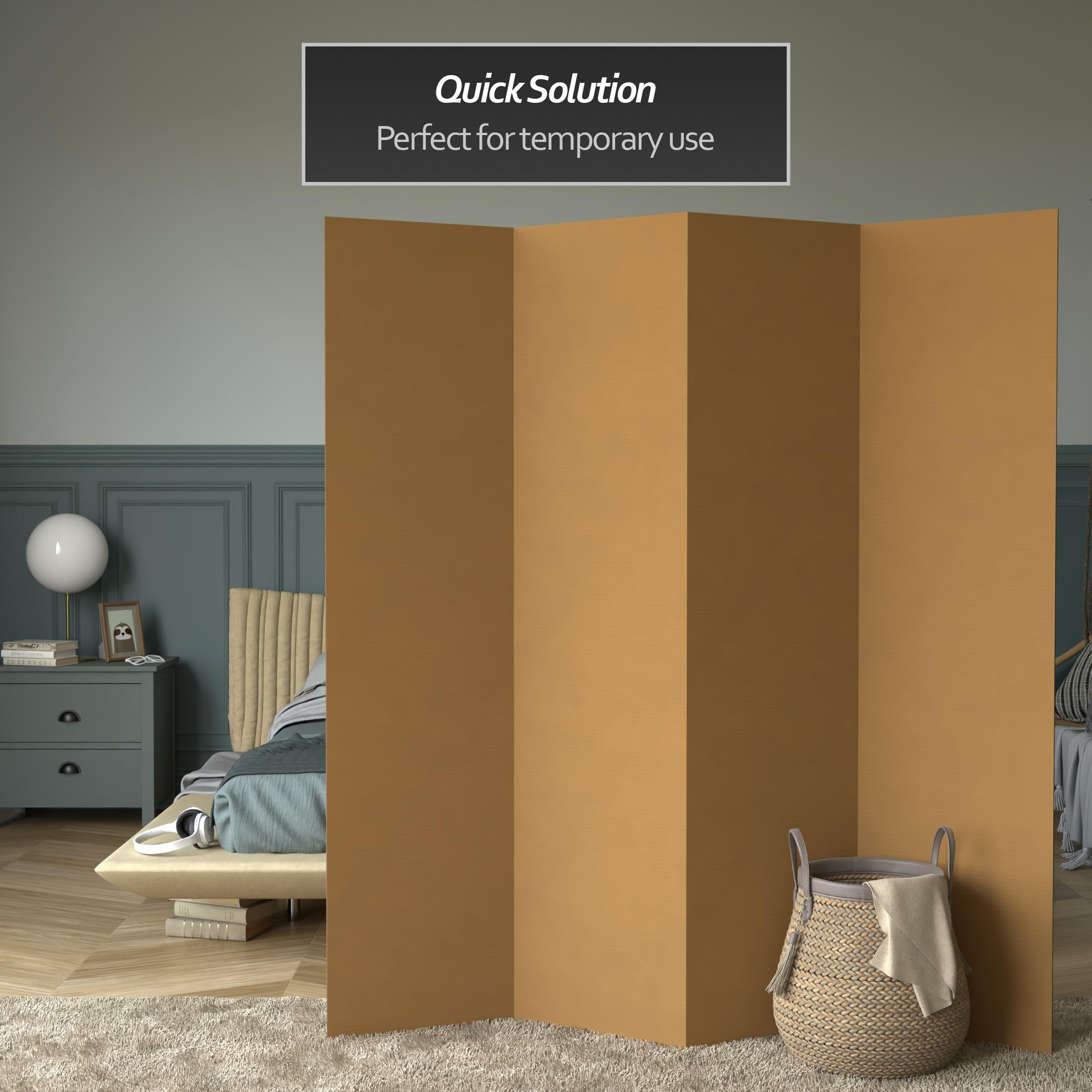 Snapklik.com : 6 Ft. Tall Brown Temporary Cardboard Folding Screen