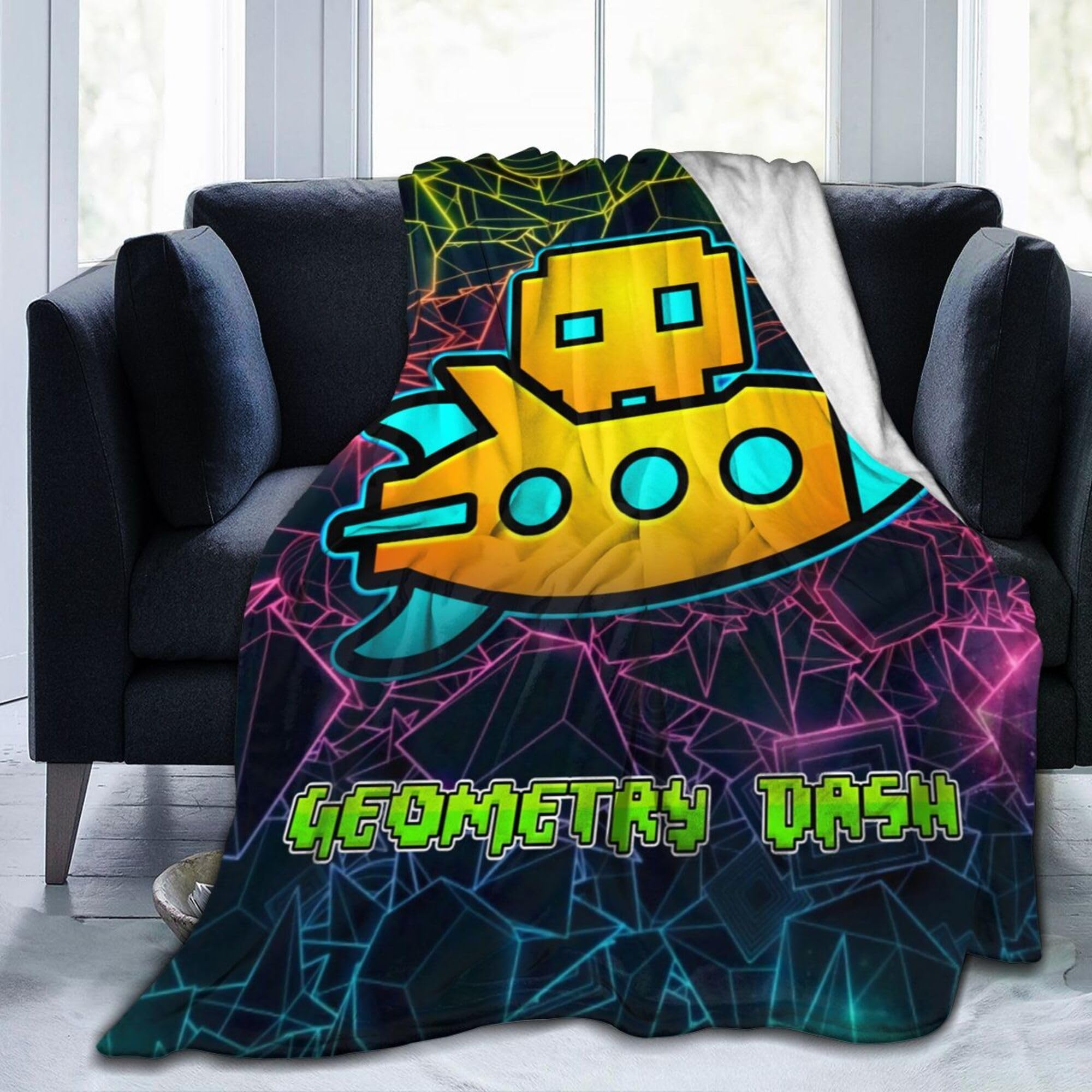 SEADANCE Geometry Cartoon Dash Blanket Soft Flannel Throw Blanket Cozy ...