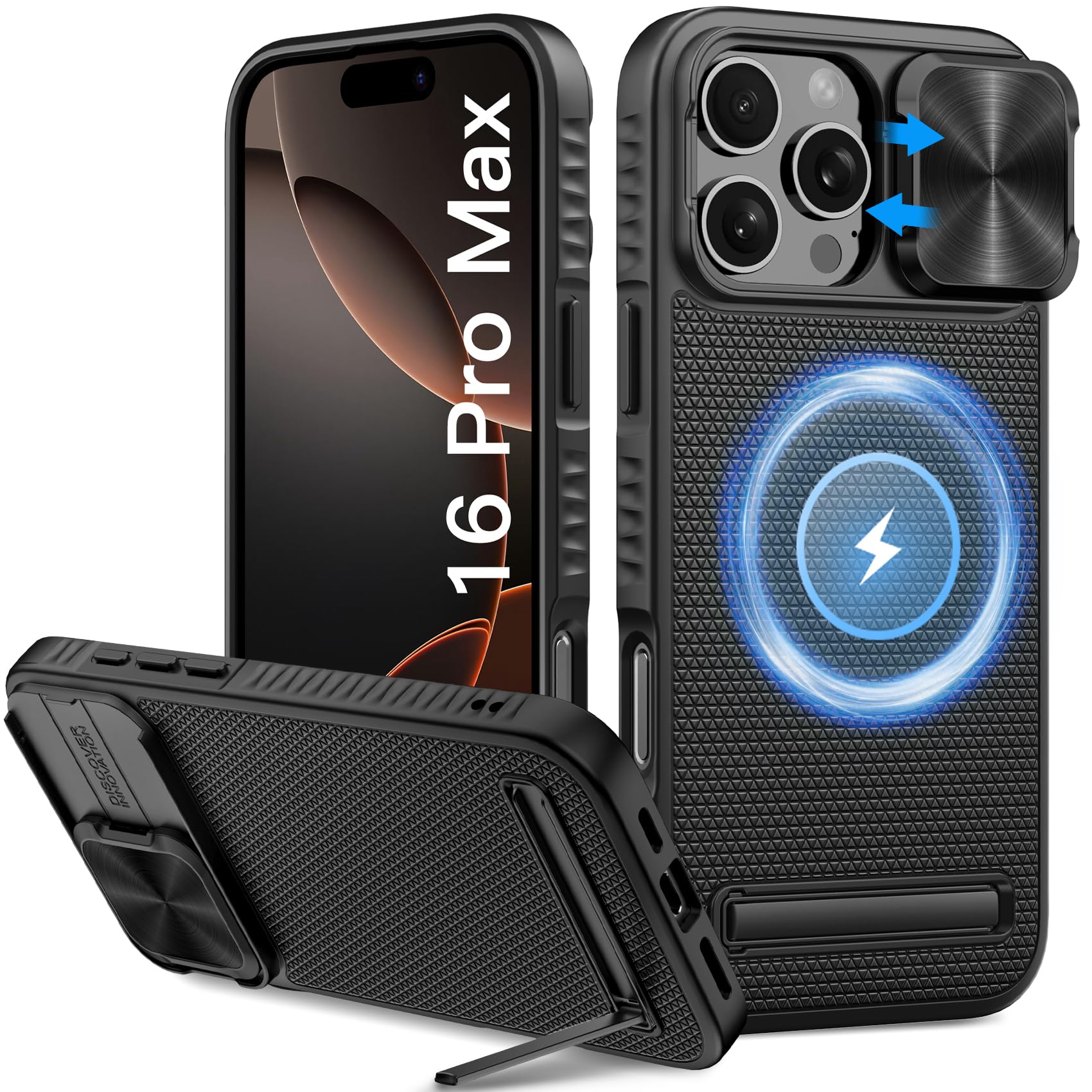 Amazon.com: Vihibii for iPhone 16 Pro Max Magnetic Case with Kickstand ...