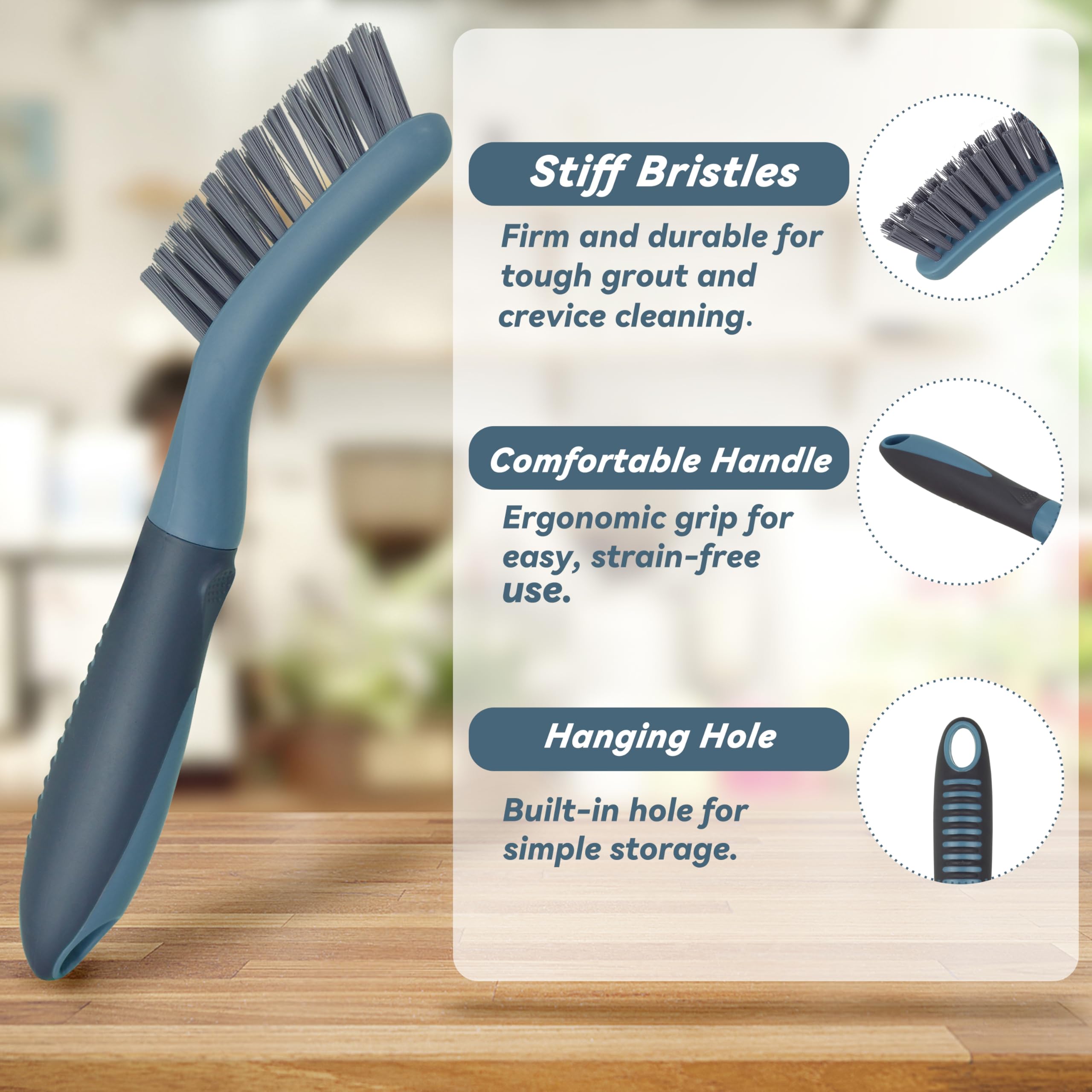 Snapklik.com : 2 Packs Small Brushes For Cleaning, Stiff Bristle Grout ...