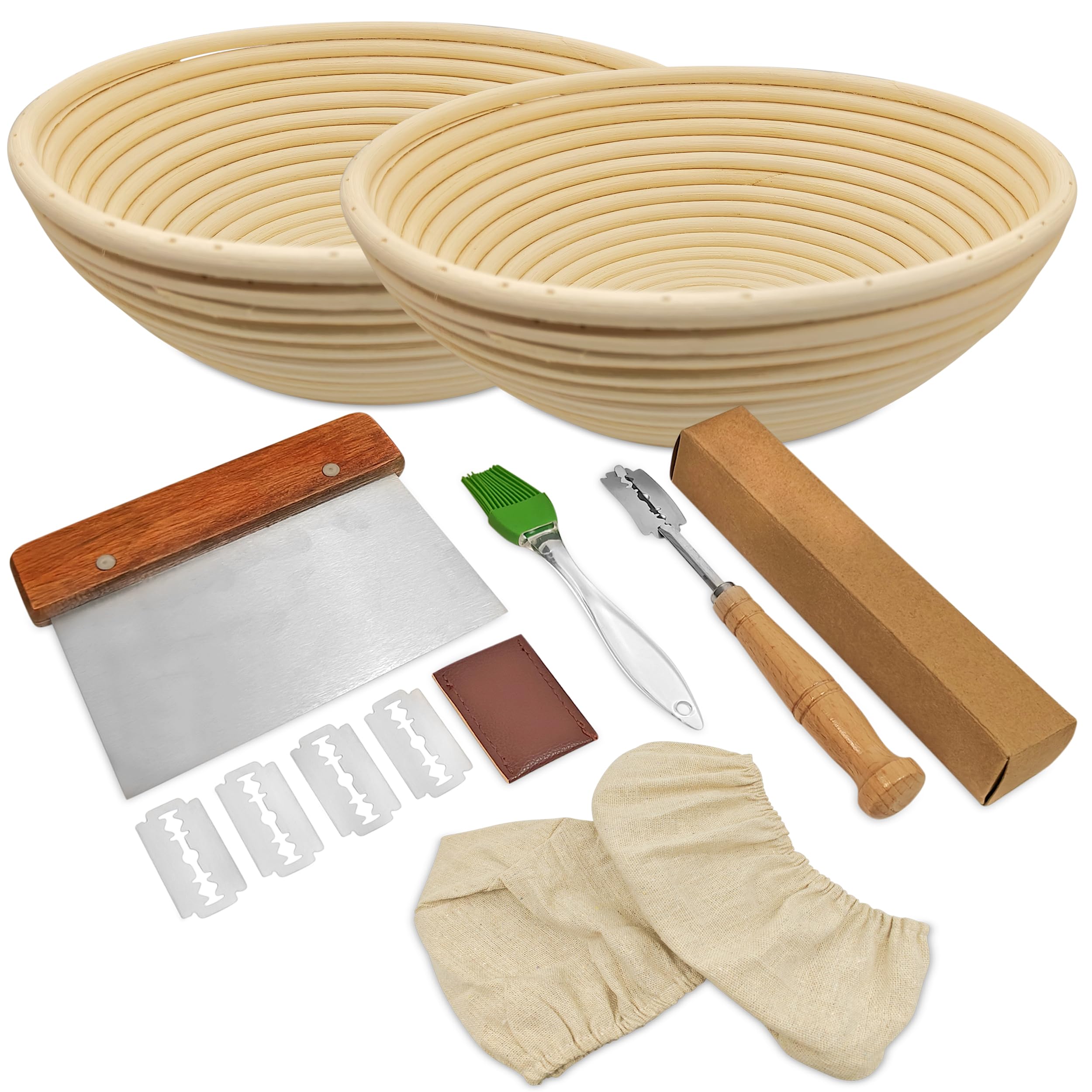 Amazon.com: LITHOS Store 10-Inch Round Banneton Bread Proofing Basket ...