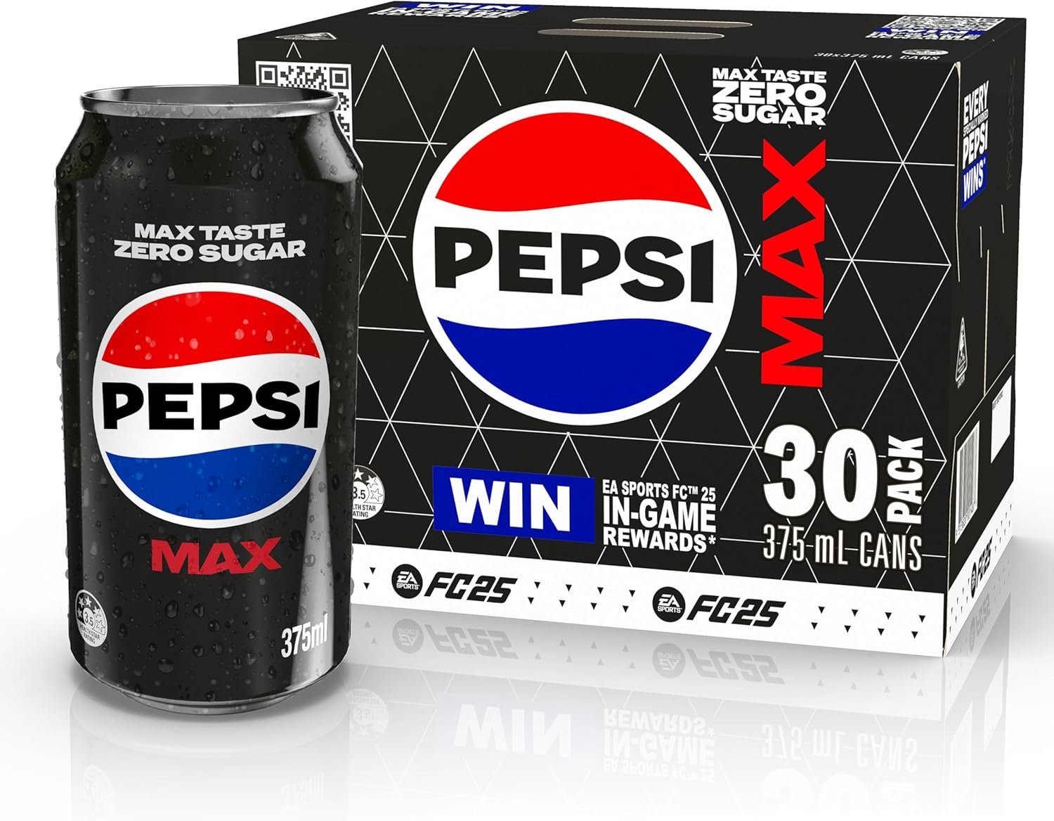 Pepsi Max Zero Sugar Cola Soft Drink, 30 x 375ml : Amazon.com.au ...