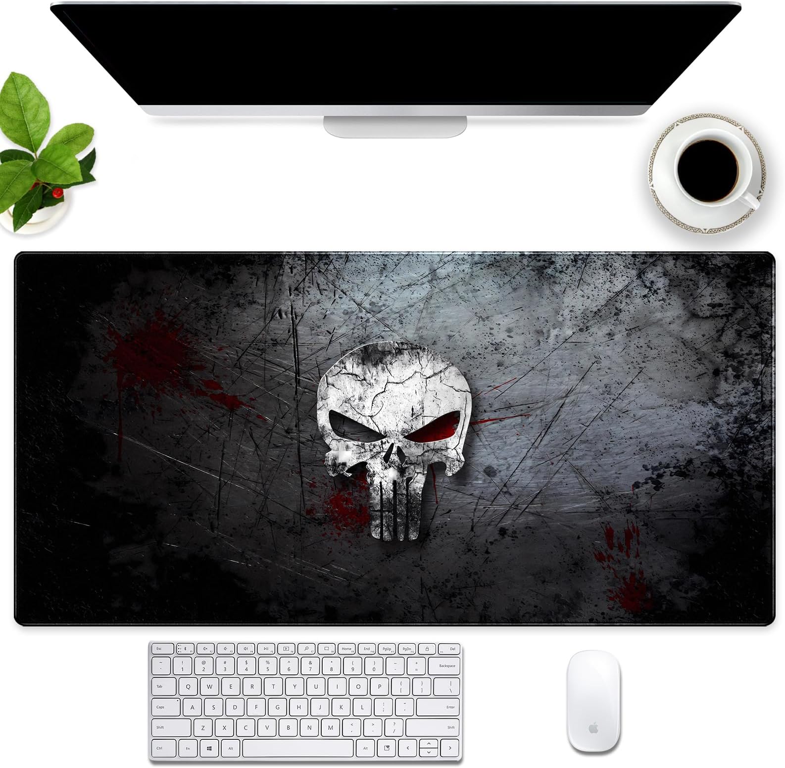 Amazon.com : Wunpvty Cool Gaming Desk Mat XXL Large Skull Mouse Pad ...