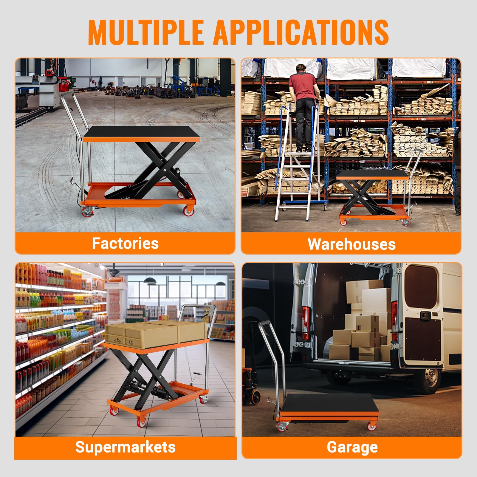 Hydraulic Lift Cart Single Scissor Hydraulic Lift Table/Cart 500lbs ...