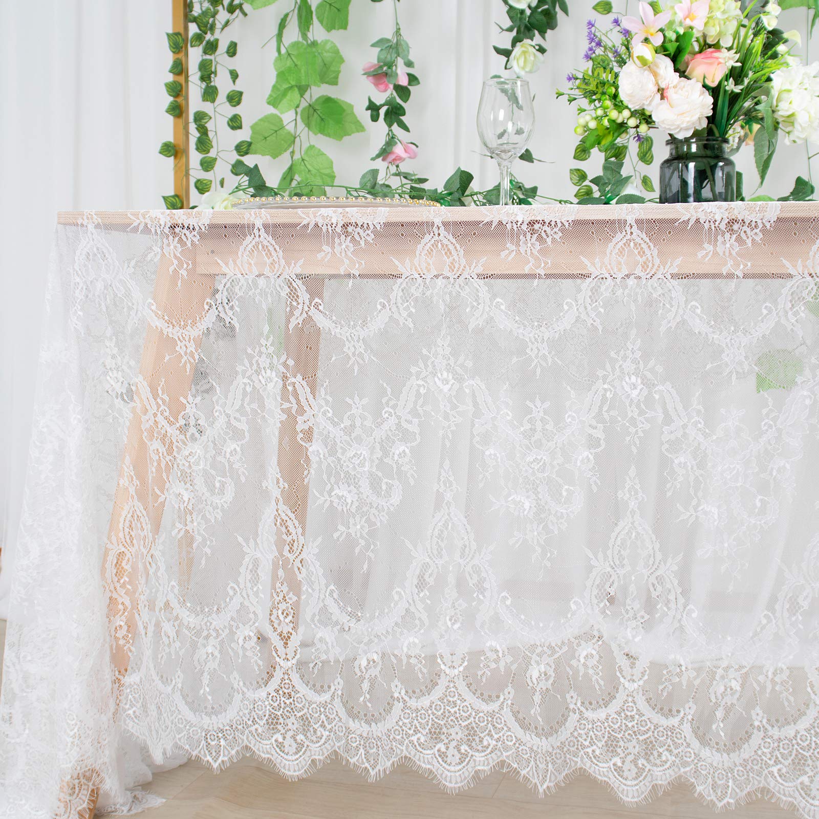 Amazon.com: ShinyBeauty Lace Tablecloth White Lace Tablecloth ...