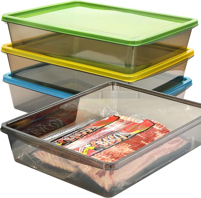 Youngever 3 Pack 1.3 Gallon Food Storage Containers, Plastic Bacon ...