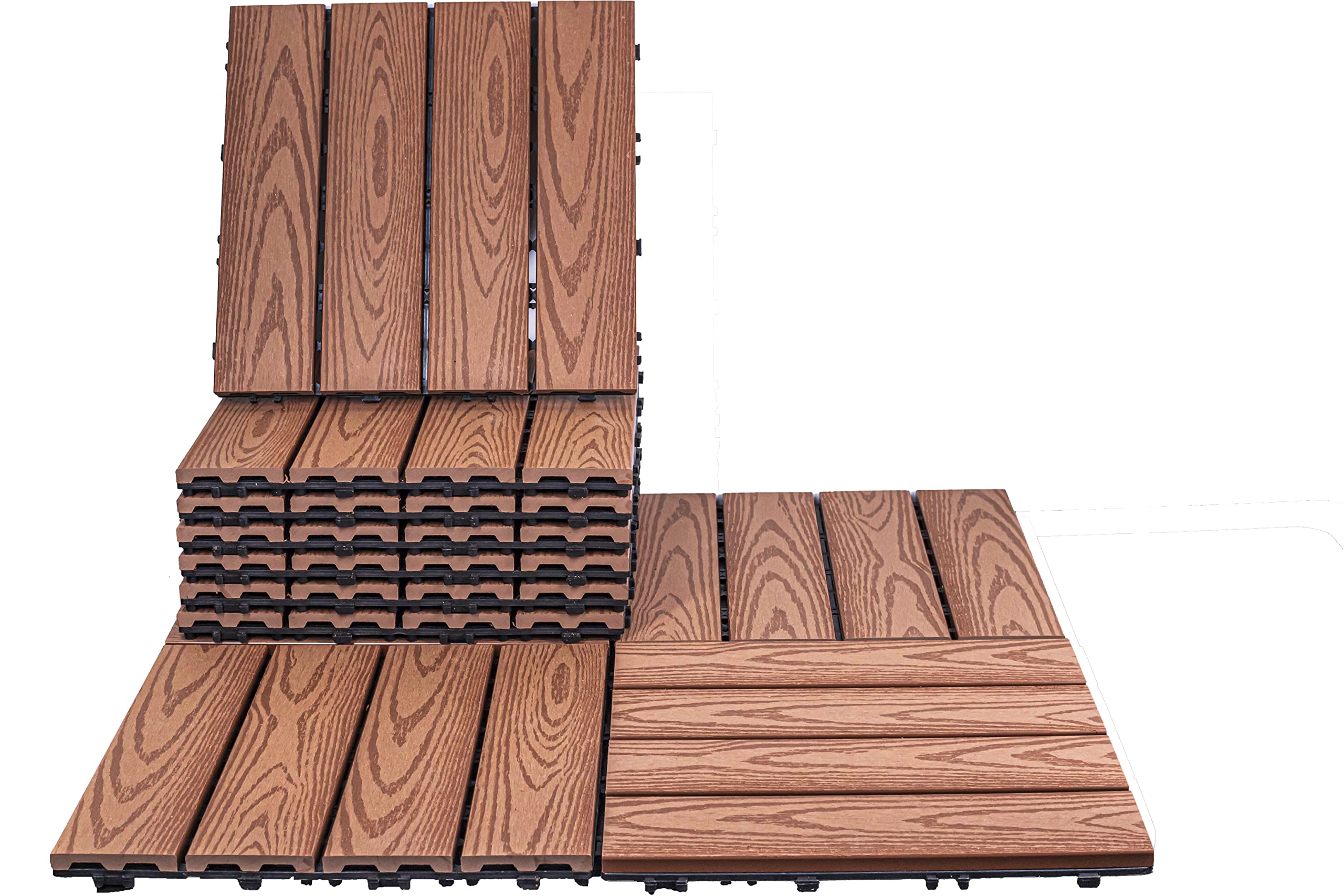 Interlocking Wood Deck Tiles,Plane Rough Grain Embossed Wood Plastic ...