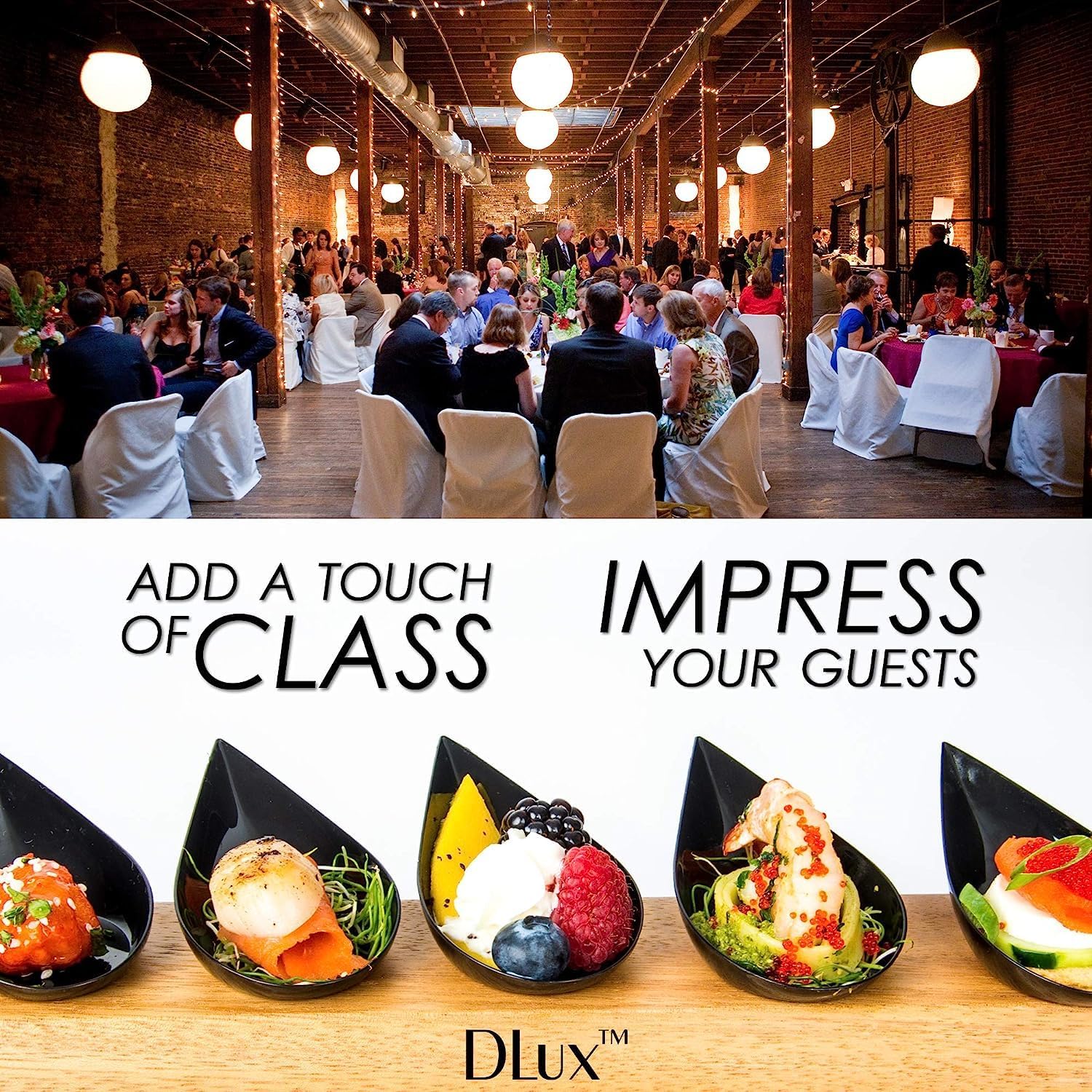 Snapklik.com : DLux 500 4-in Tear Drop Mini Appetizer Plates, Reusable ...