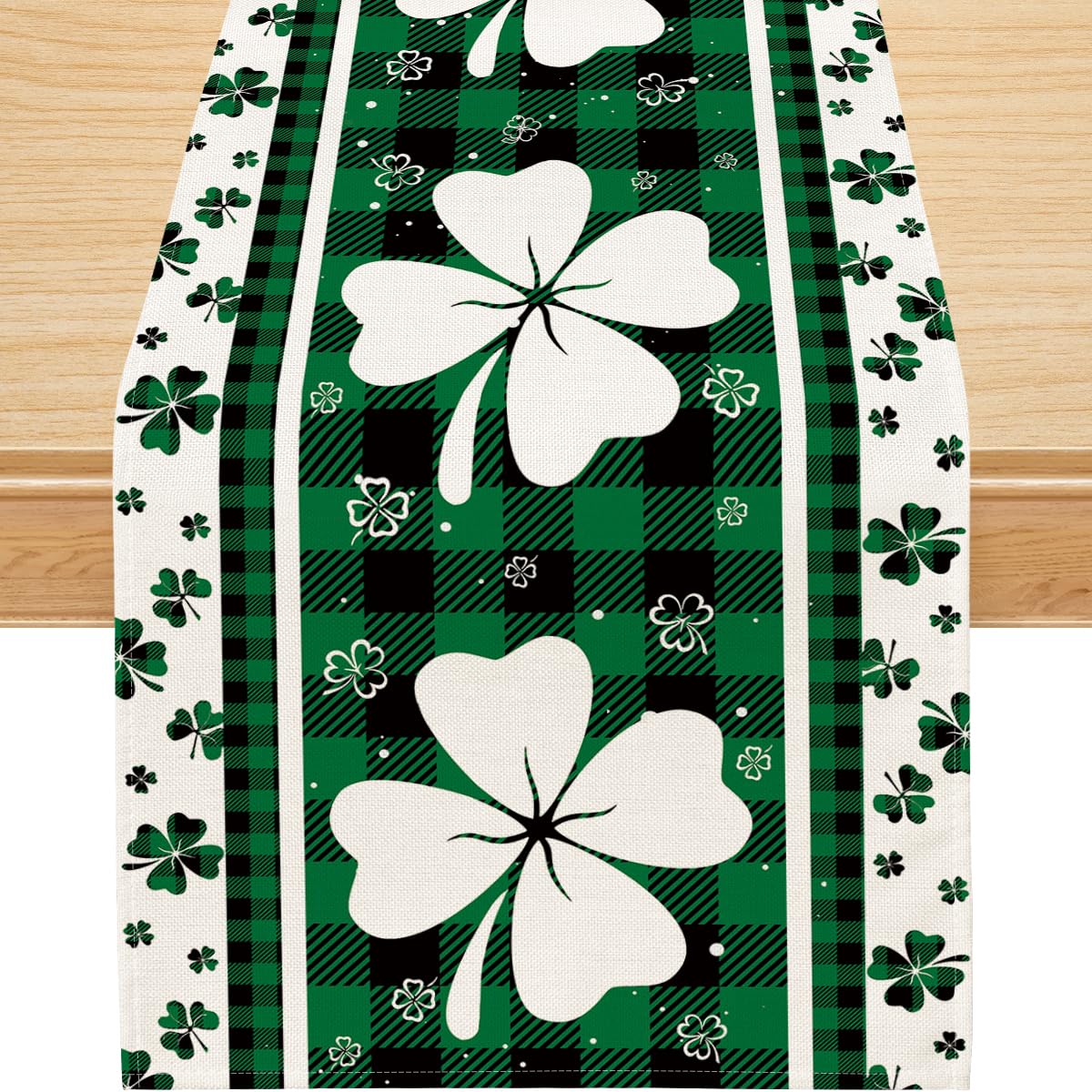 Amazon.com: Siilues St Patricks Day Table Runner, Buffalo Plaid Lucky ...