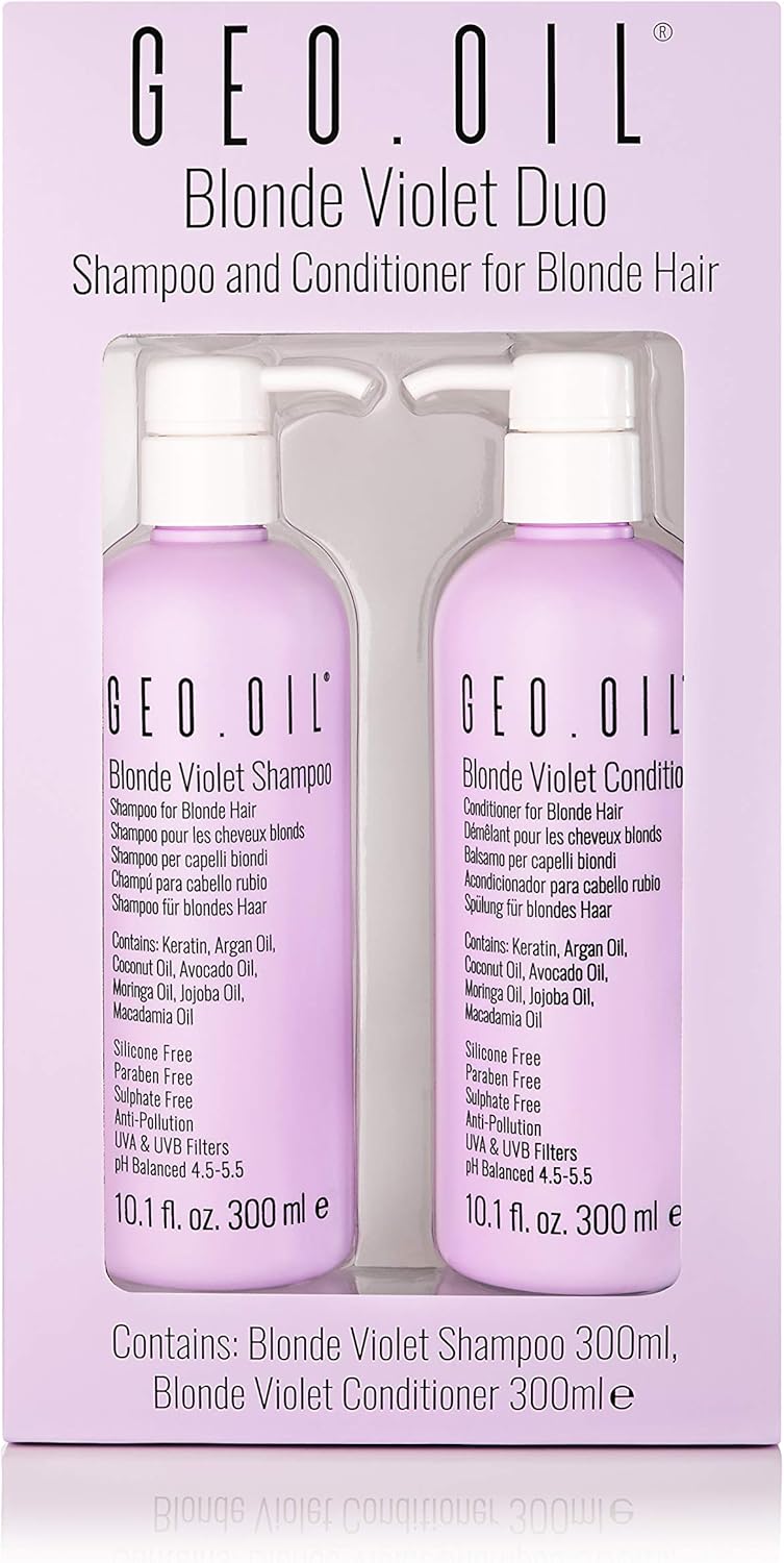 GEO OIL Blonde Violet Duo Gift Set 2 x 300ml - Contains 1 x Blonde ...