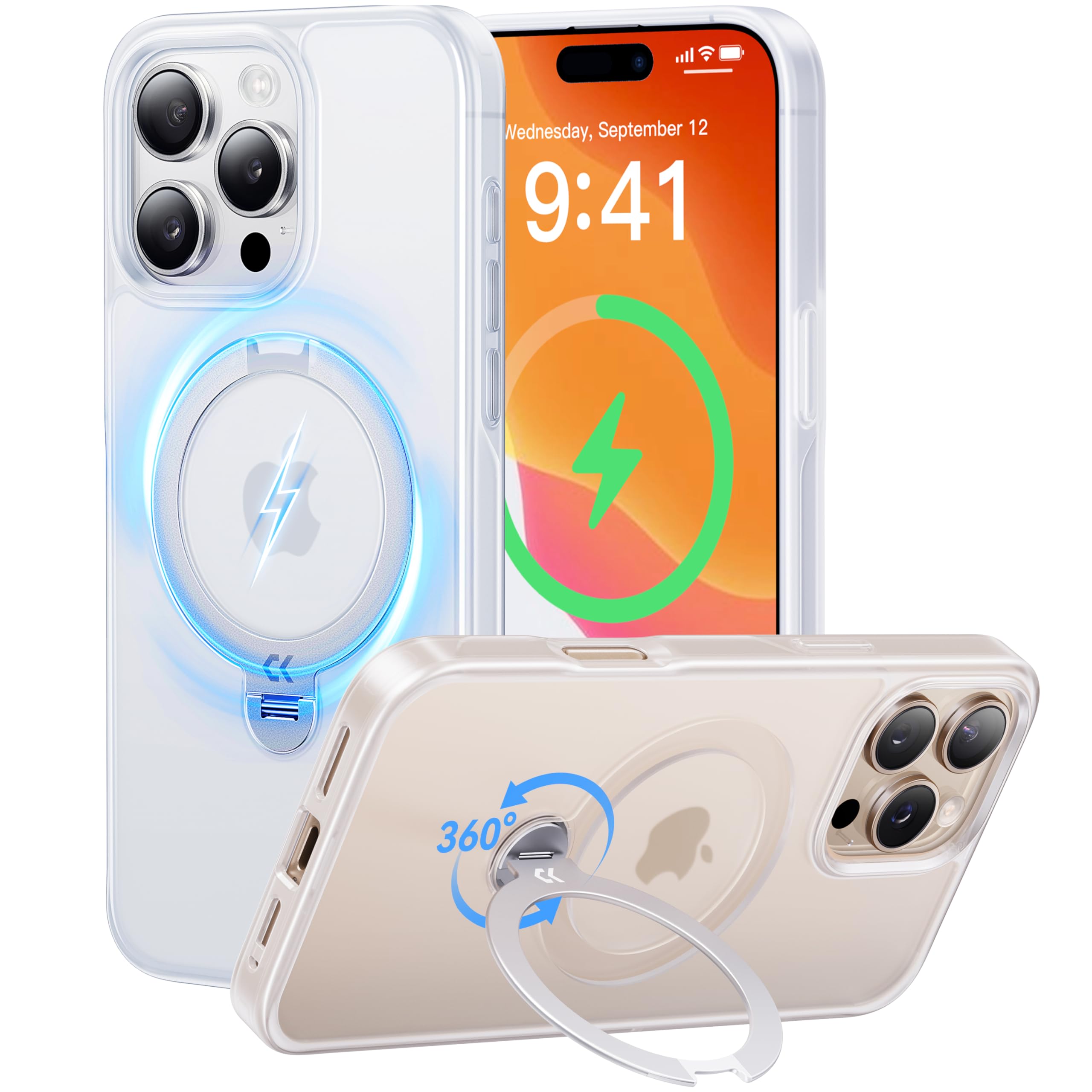 Amazon.com: CASEKOO Patented 360° Spin Magnetic Stand for iPhone 16 Pro ...