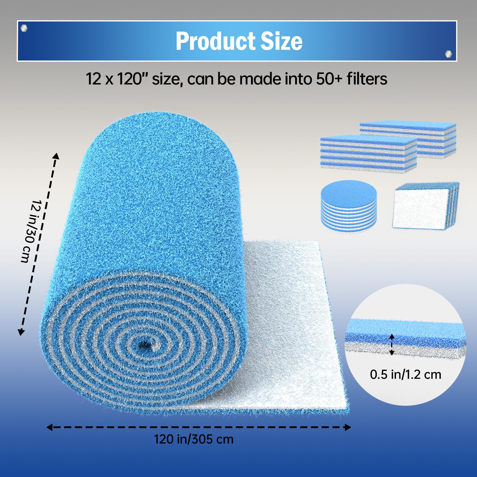 Snapklik.com : MERV 8 Triple Air Vent Filter, 12"X120" Cut To Size Air ...