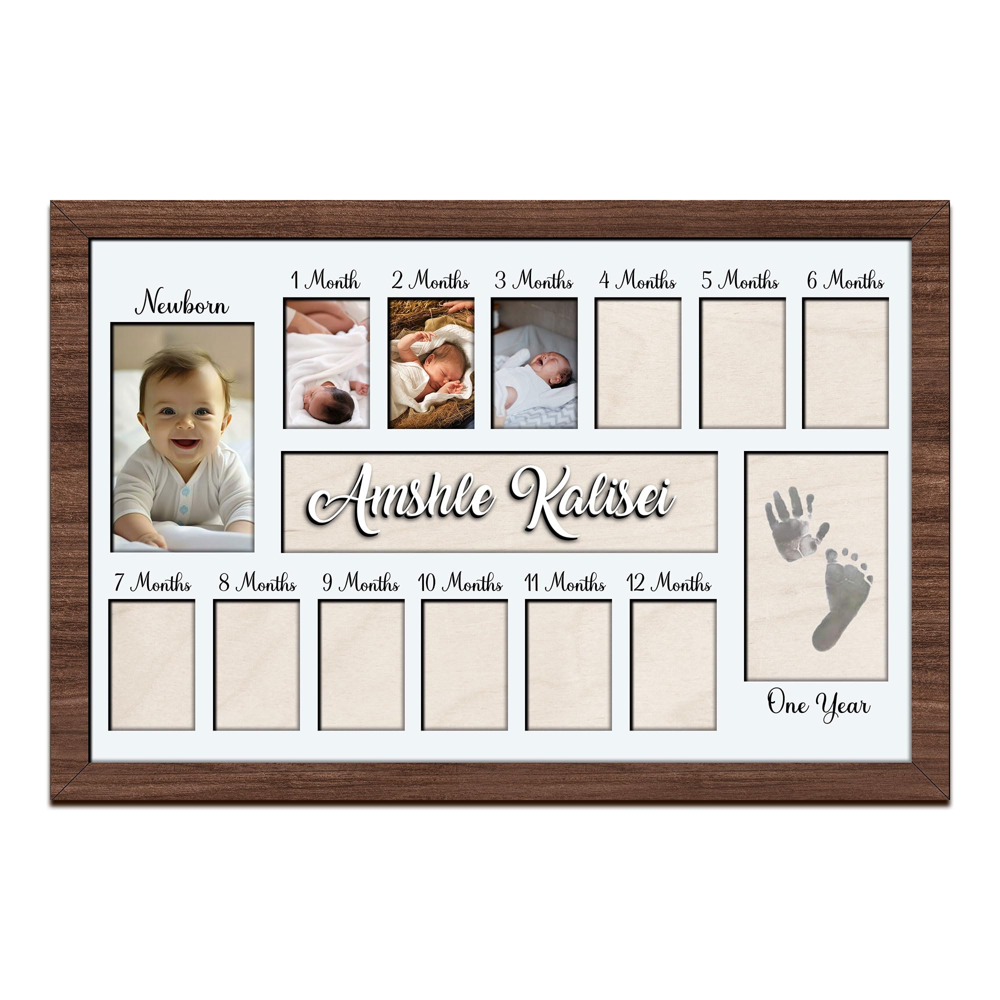 Amazon.com: My First Year Photo Board, 12 Month Picture Frame for Baby ...