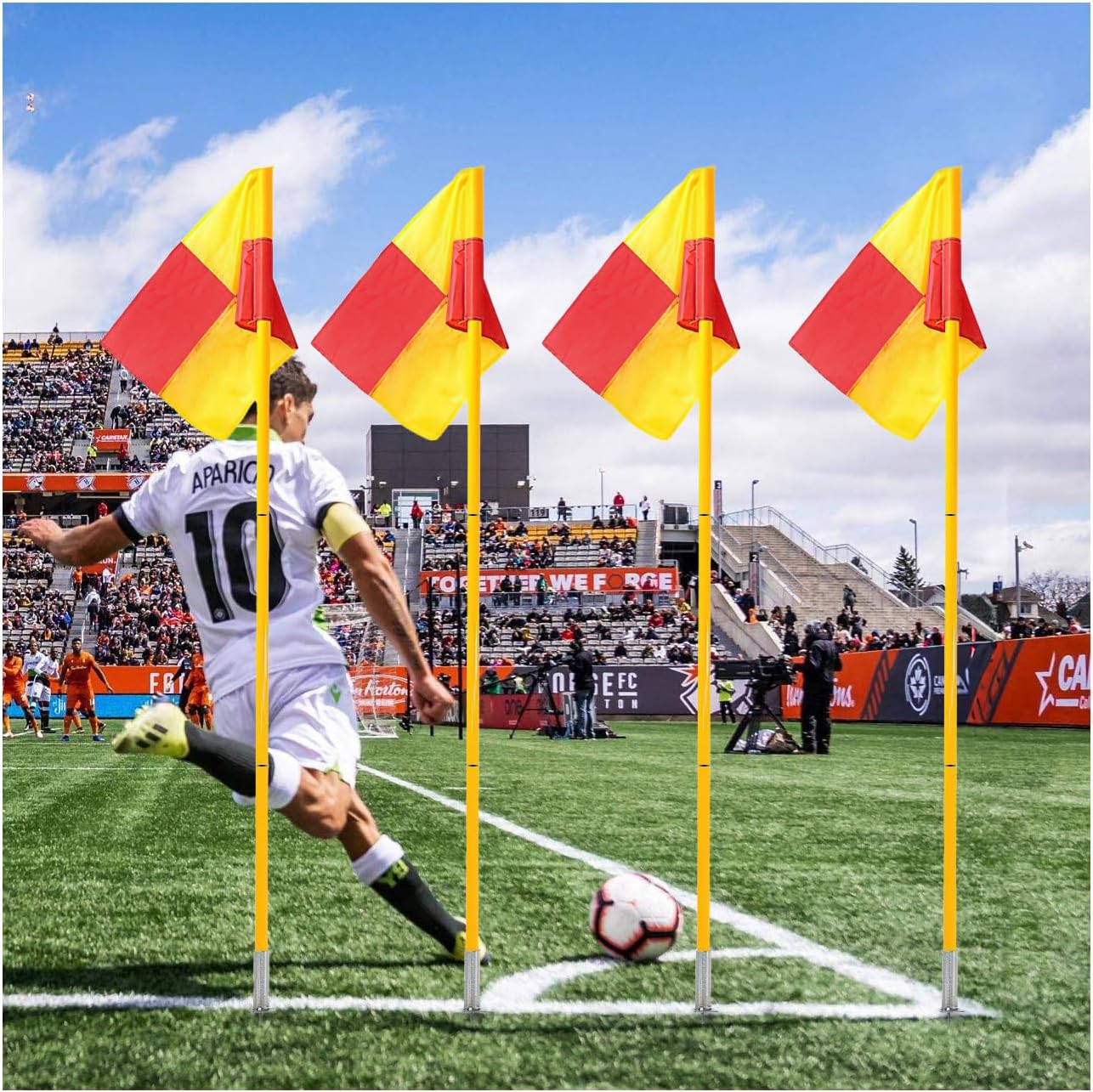 Amazon.com : Soccer Corner Flags With Storage Bag, Set of 4 Football ...