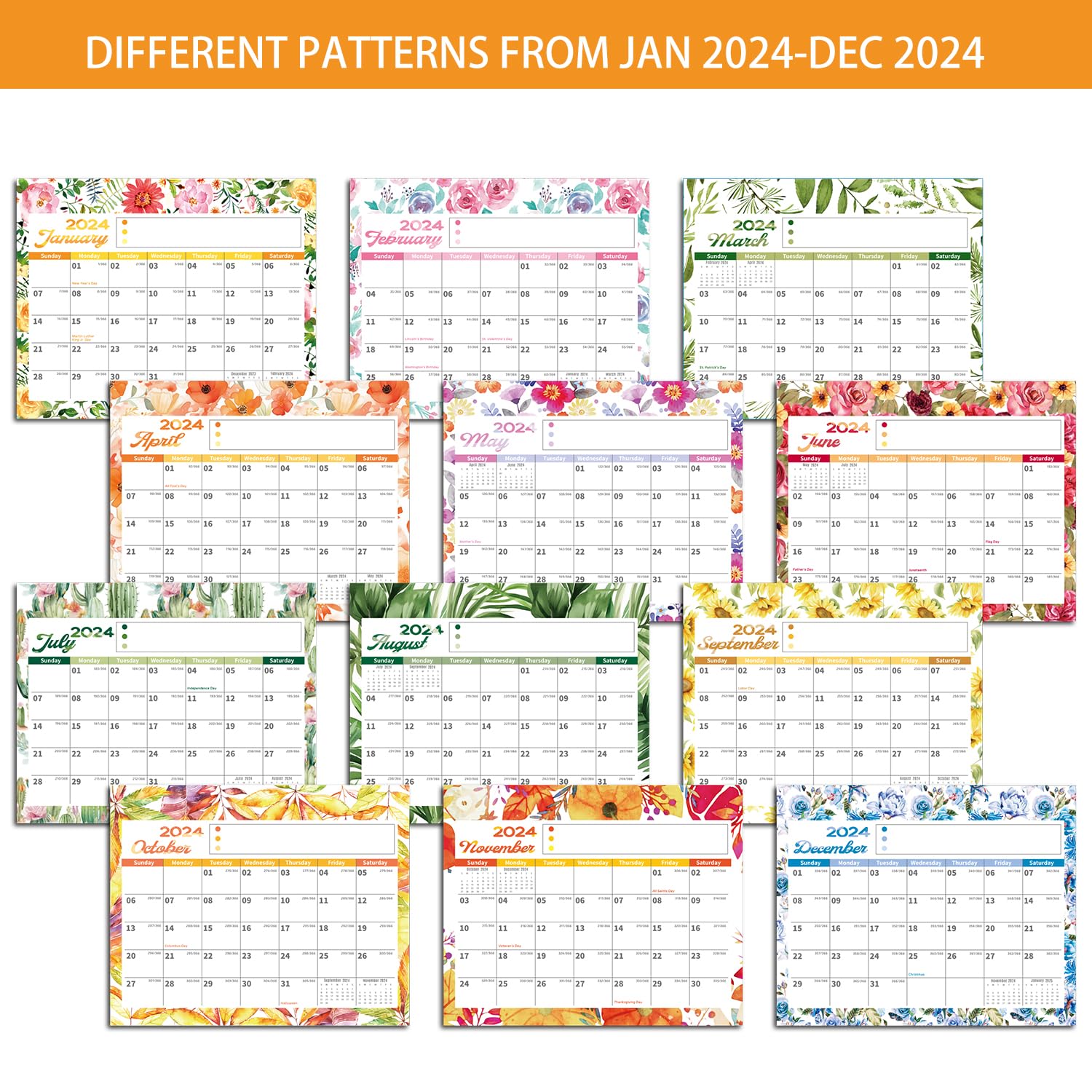 Snapklik.com : 2024 Desk Calendar, Standing Flip Desktop Calendar 2024 ...
