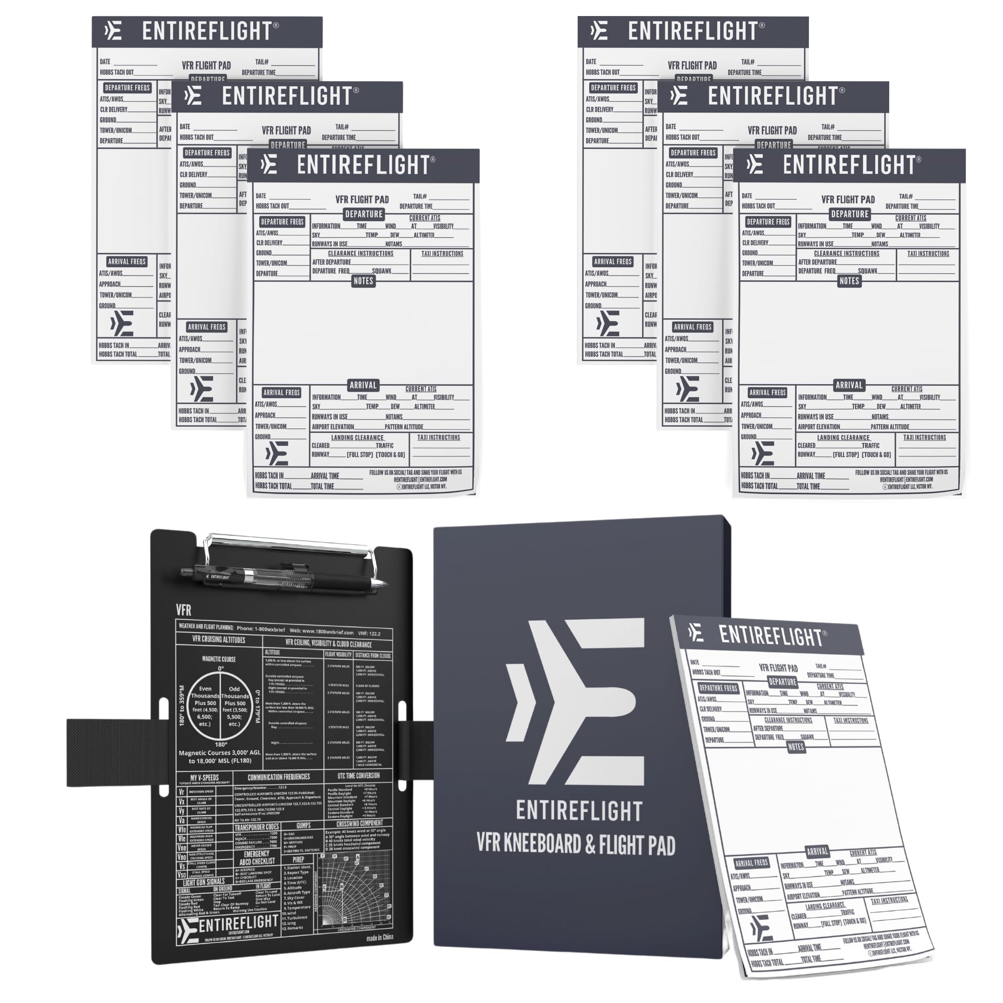 Amazon.com: EntireFlight - Pilot Kneeboard, VFR Flight Pad 3 Pack, IFR ...