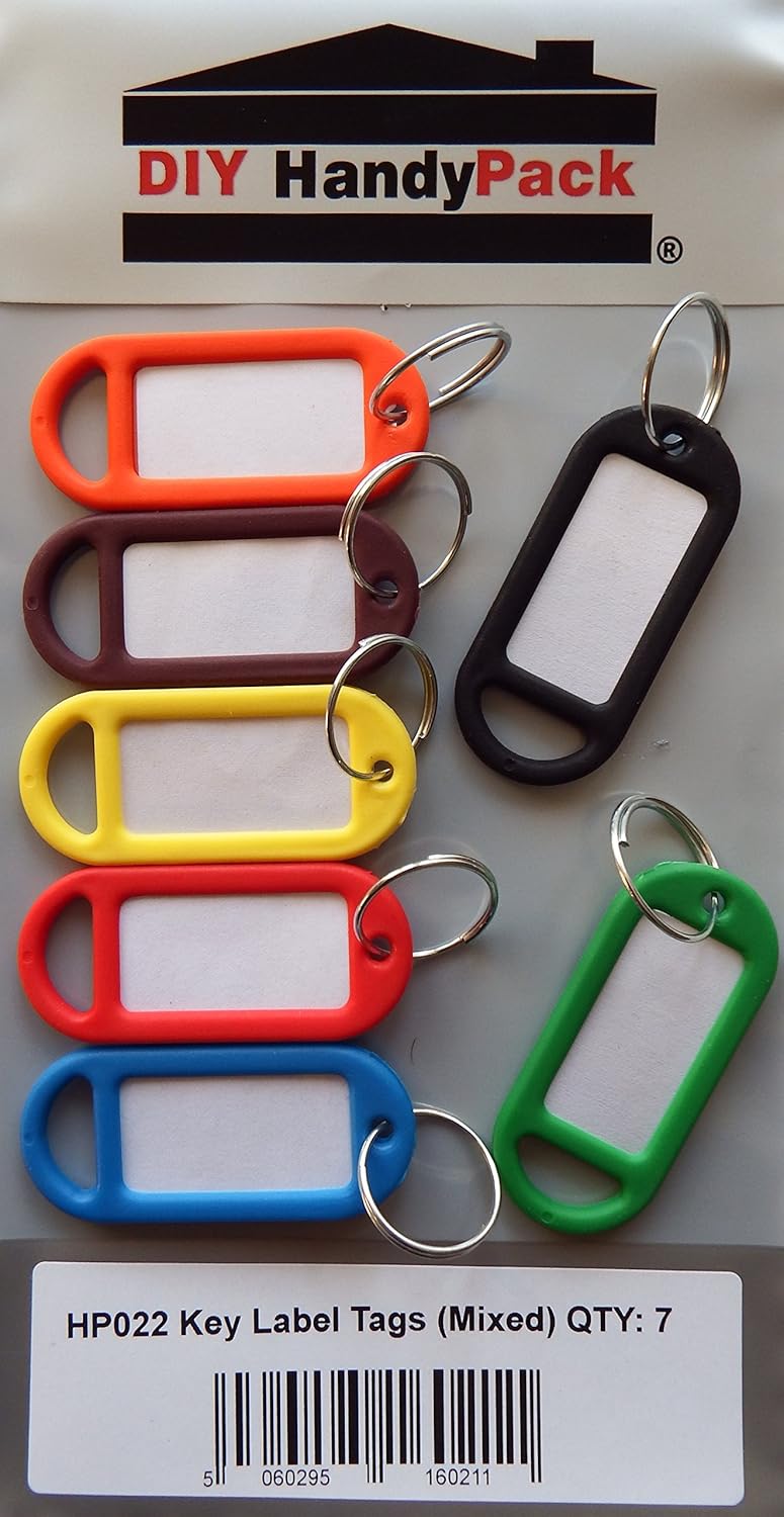 DIY HandyPack - Coloured Key Fob Tags (Pack 7) : Amazon.co.uk ...