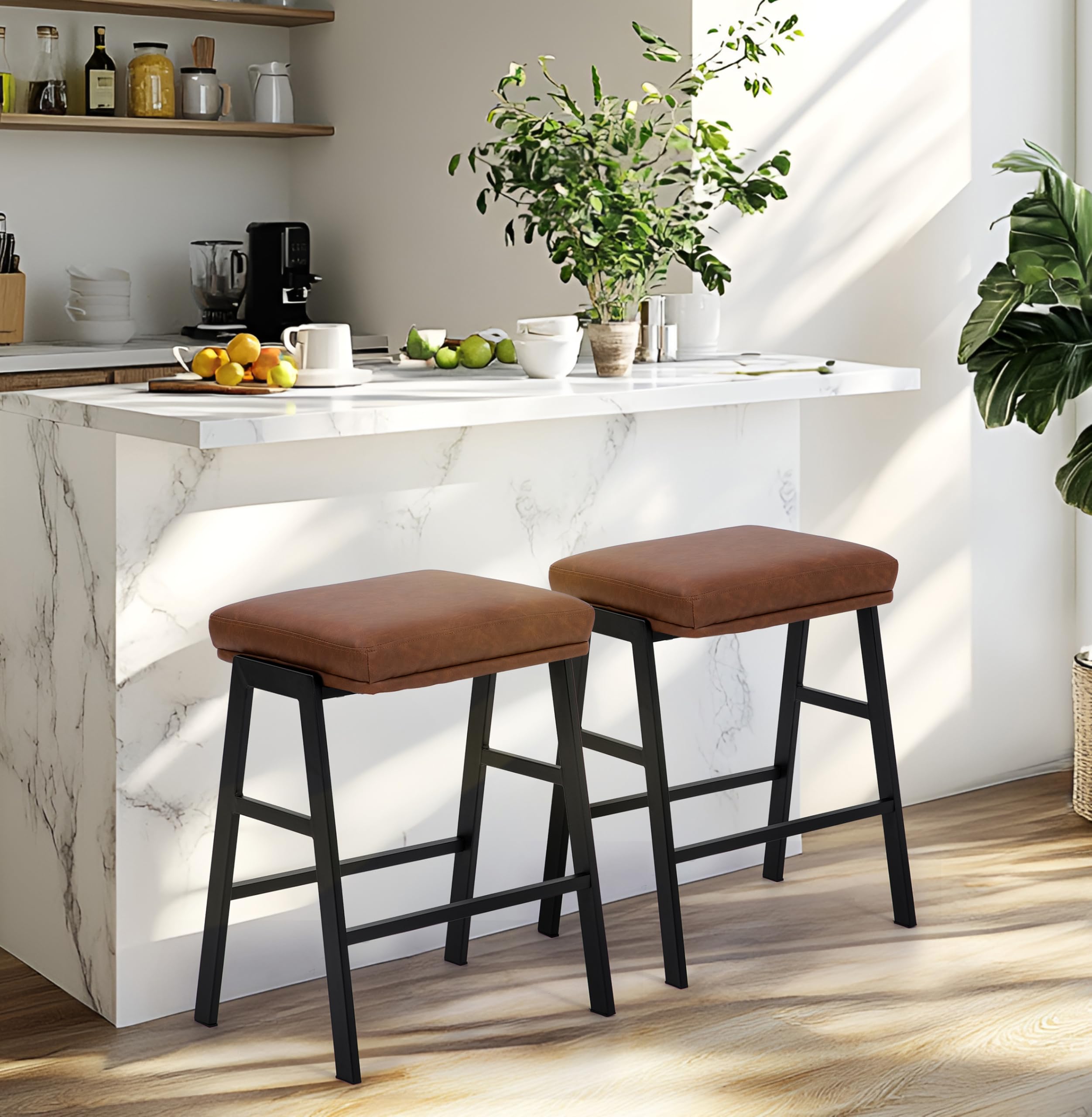 Amazon.com: RNKSFX Counter Height Bar Stools Set of 2 for Kitchen ...
