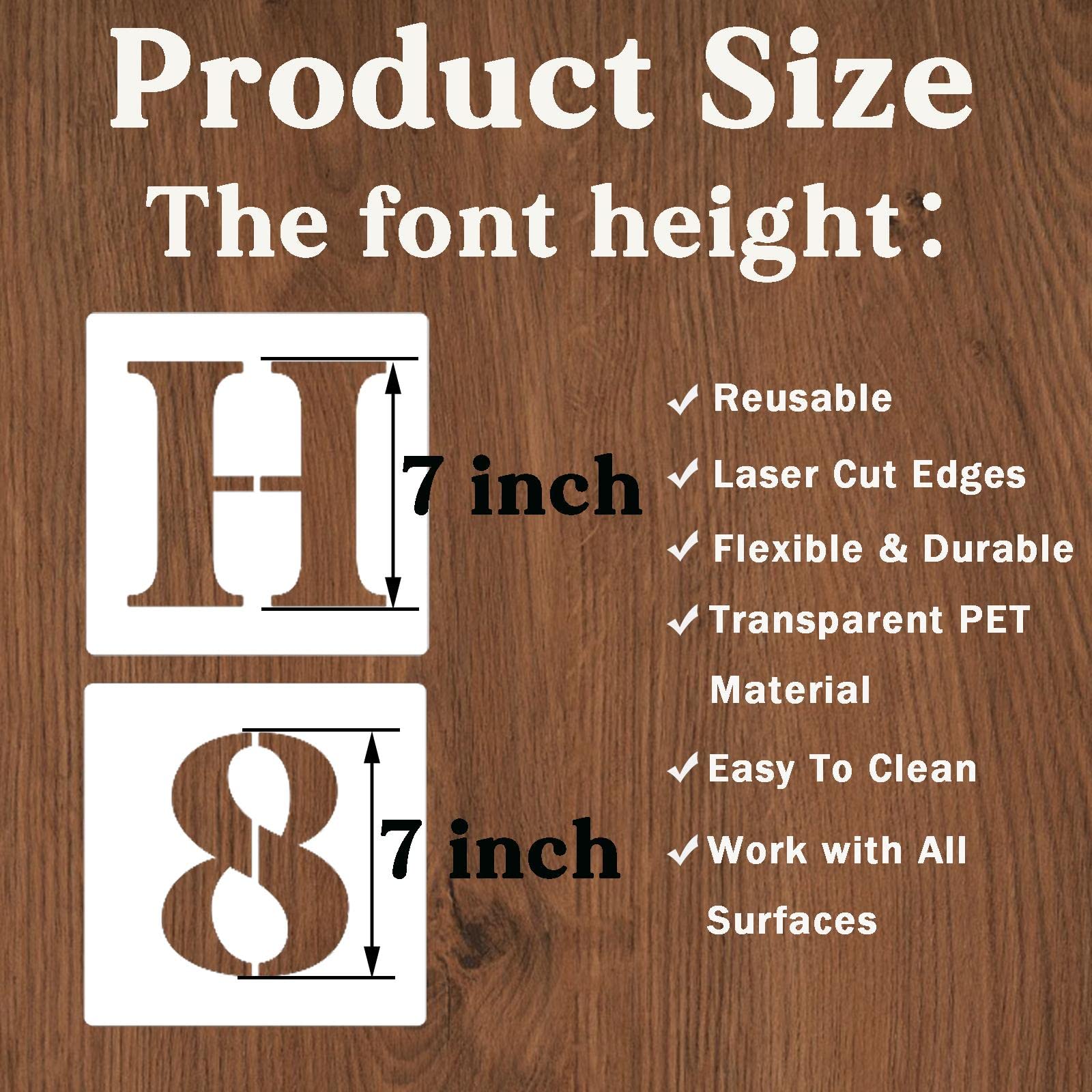 Snapklik.com : 7 Inch Letter Stencils And Numbers, 40 Pcs Alphabet ...